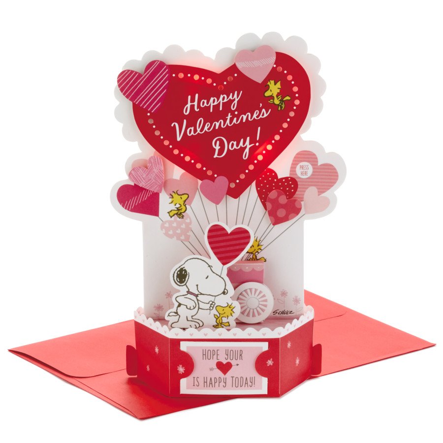 Hallmark Paper Wonder Musical Peanuts Pop Up Valentine's Day Card ...