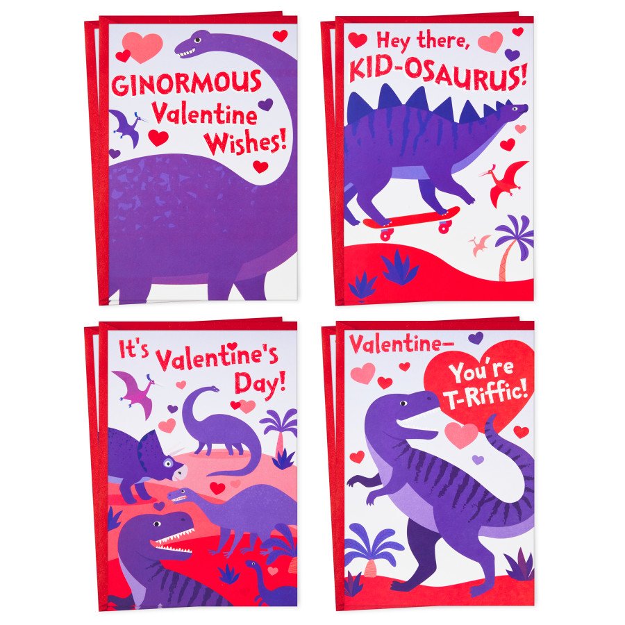 Hallmark Assorted Dinosaur Valentine's Day Cards with Envelopes for ...
