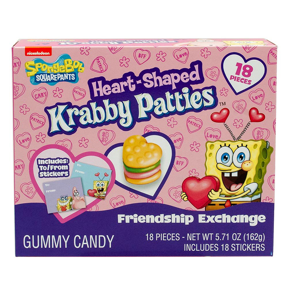 Frankford SpongeBob SquarePants Heart Shaped Krabby Patties Gummy ...