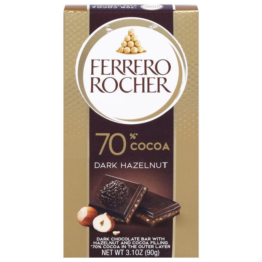 Ferrero Rocher 55% Cocoa Dark Hazelnut Chocolate Bar - Shop Candy at H-E-B