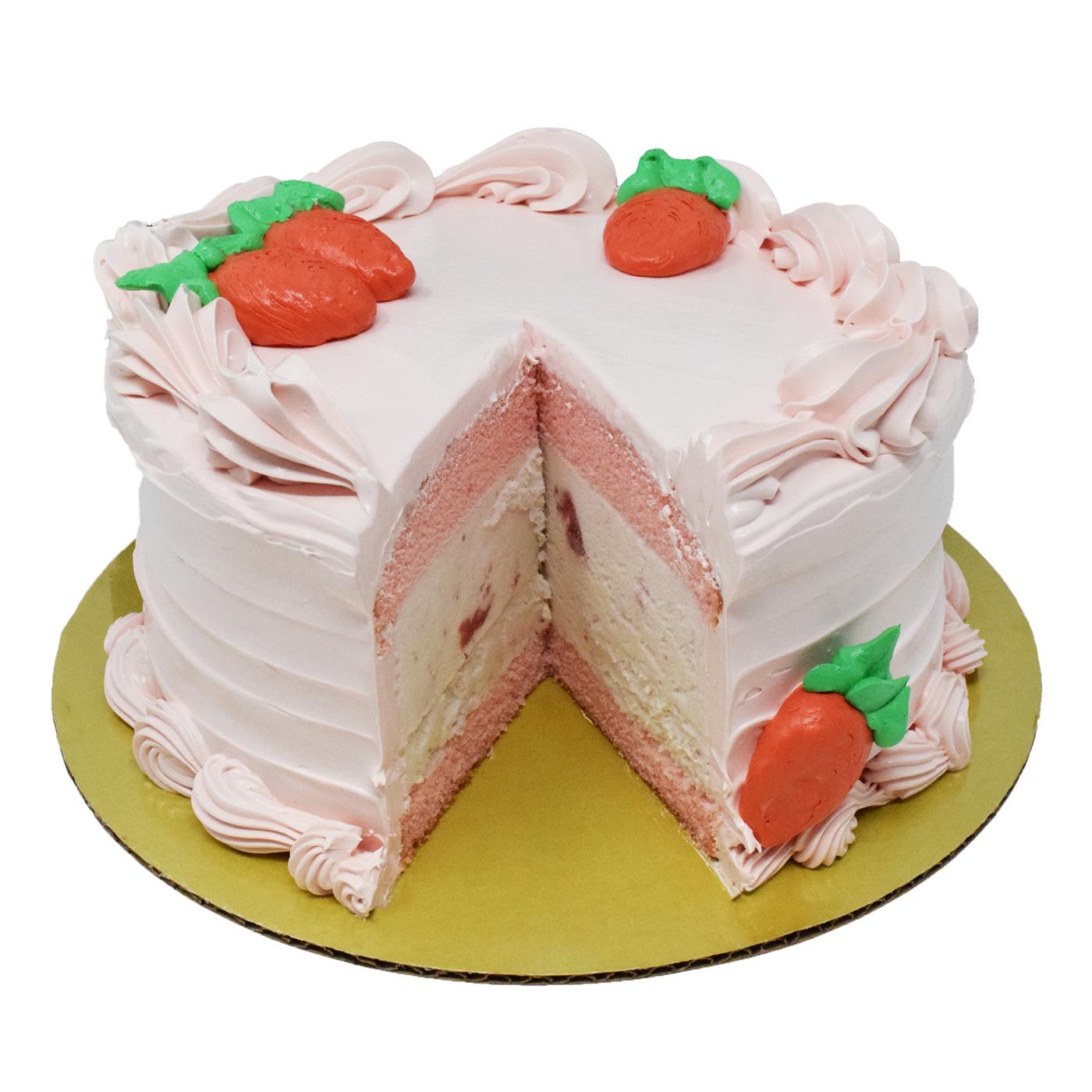 H-E-B Bakery Strawberry Ice Cream Cake - Shop Standard Cakes at H-E-B
