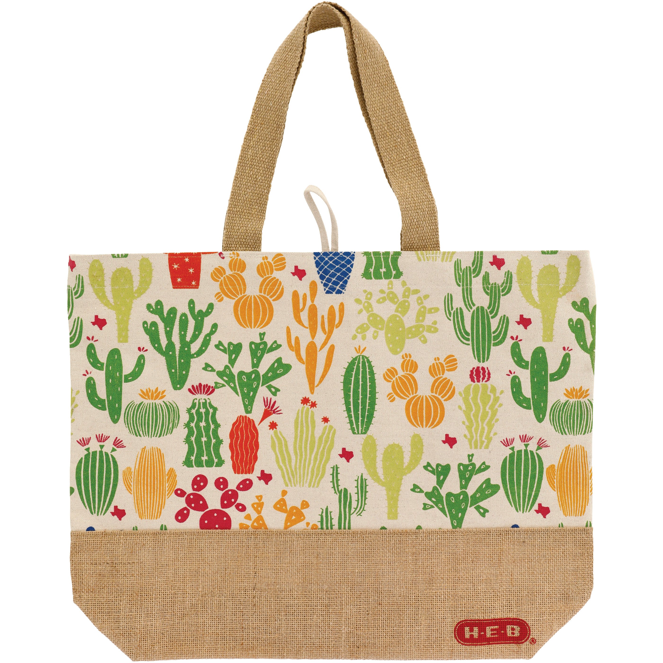 H-E-B Texas Cactus Summer Reusable Canvas Shopping Bag - Shop Reusable ...