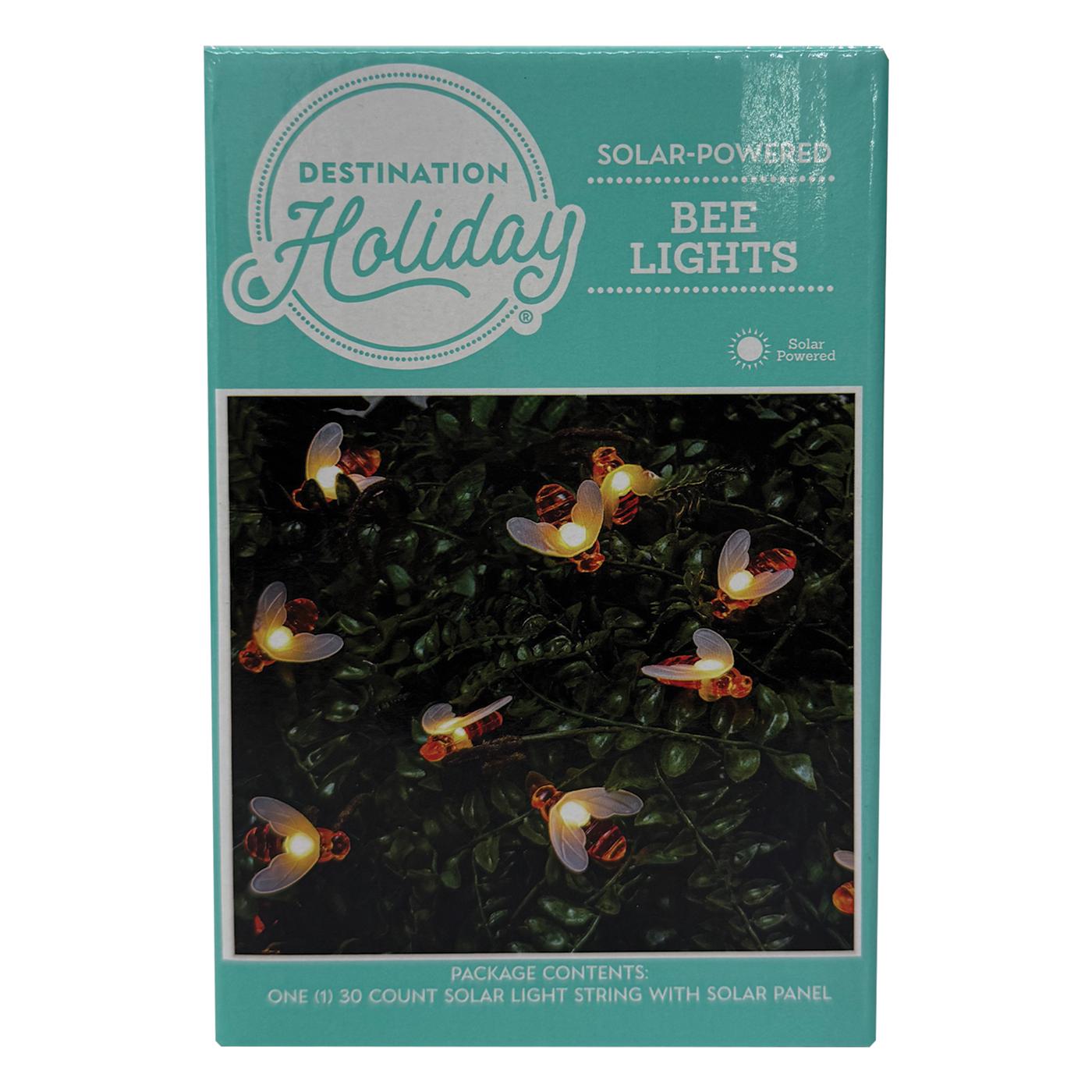 Destination Holiday Solar-Powered Bee Shape LED String Lights - Shop ...