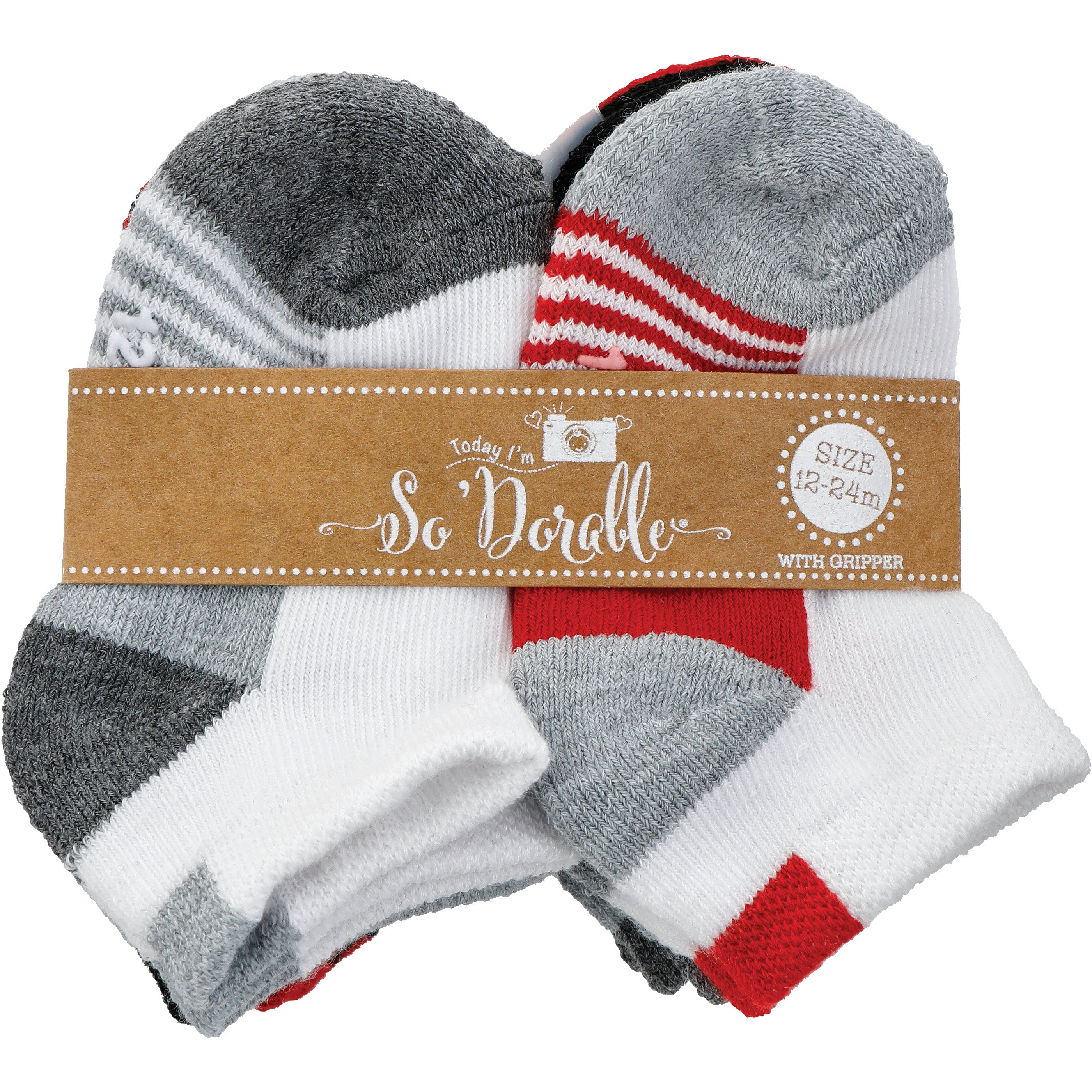 So 'Dorable 6 Red Theme Kids No Show Gripper Fashion Socks - Shop Socks ...