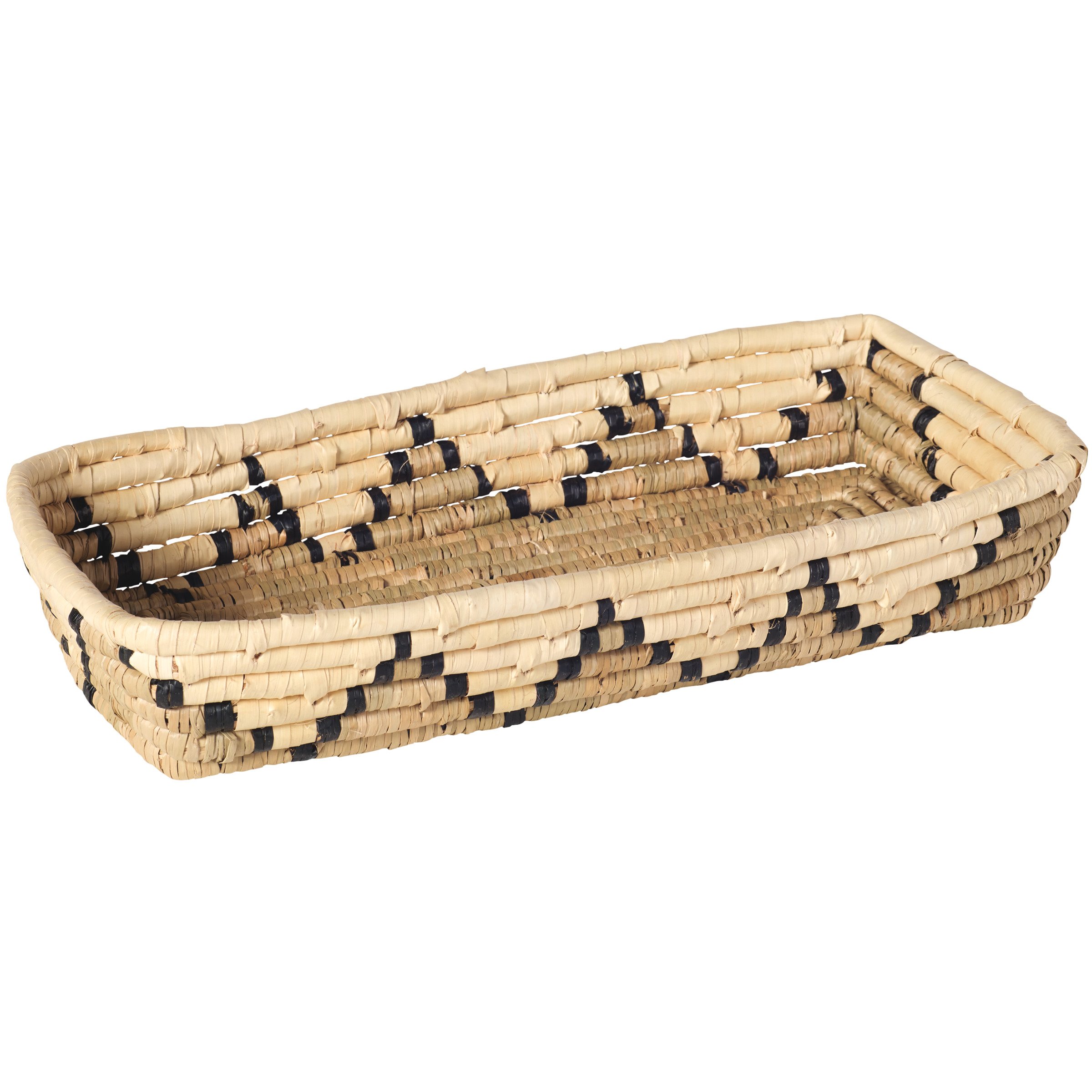 Haven + Key Patterned Rectangular Seagrass Tray Basket - Black - Shop ...