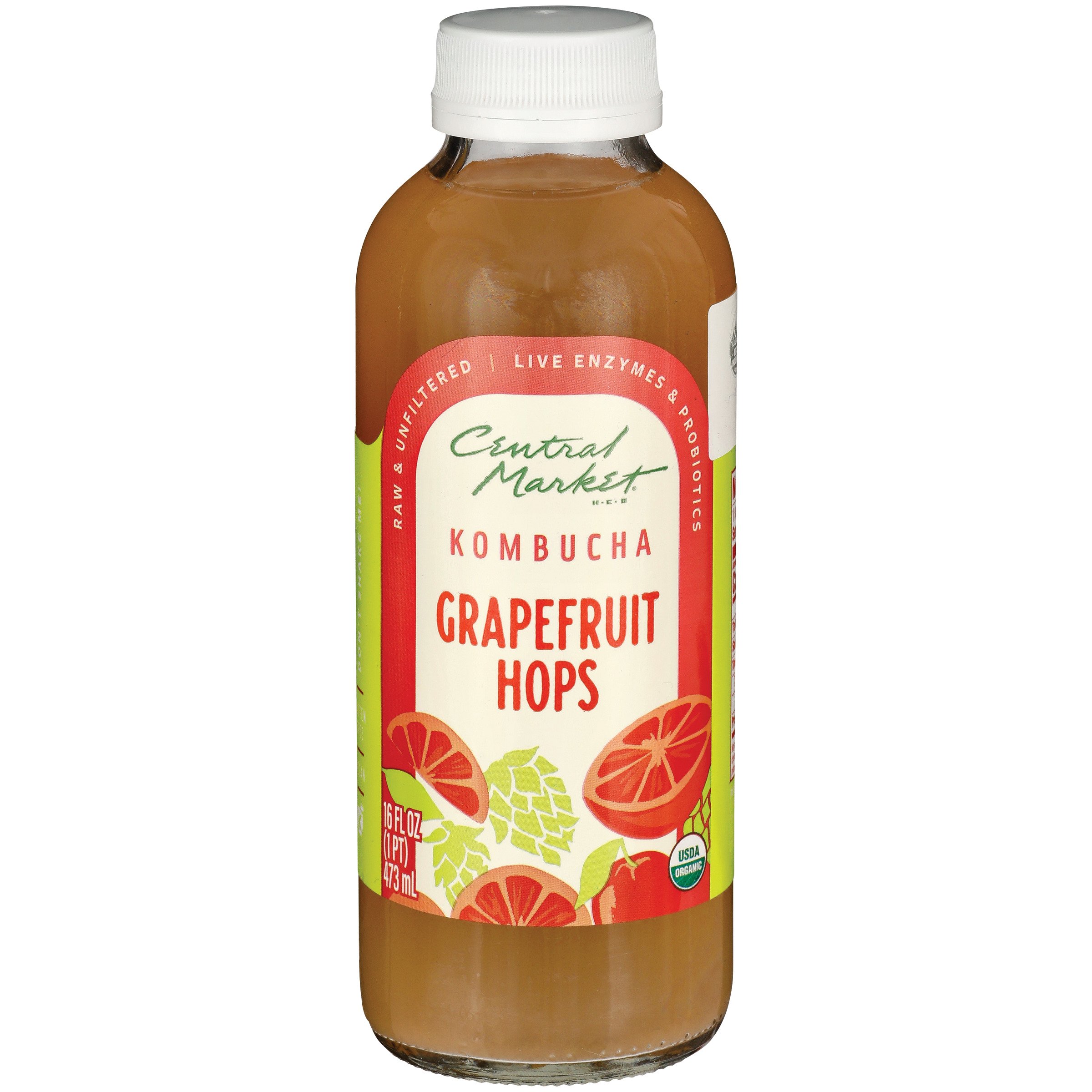 Central Market Organic Kombucha - Grapefruit Hops - Shop Tea at H-E-B