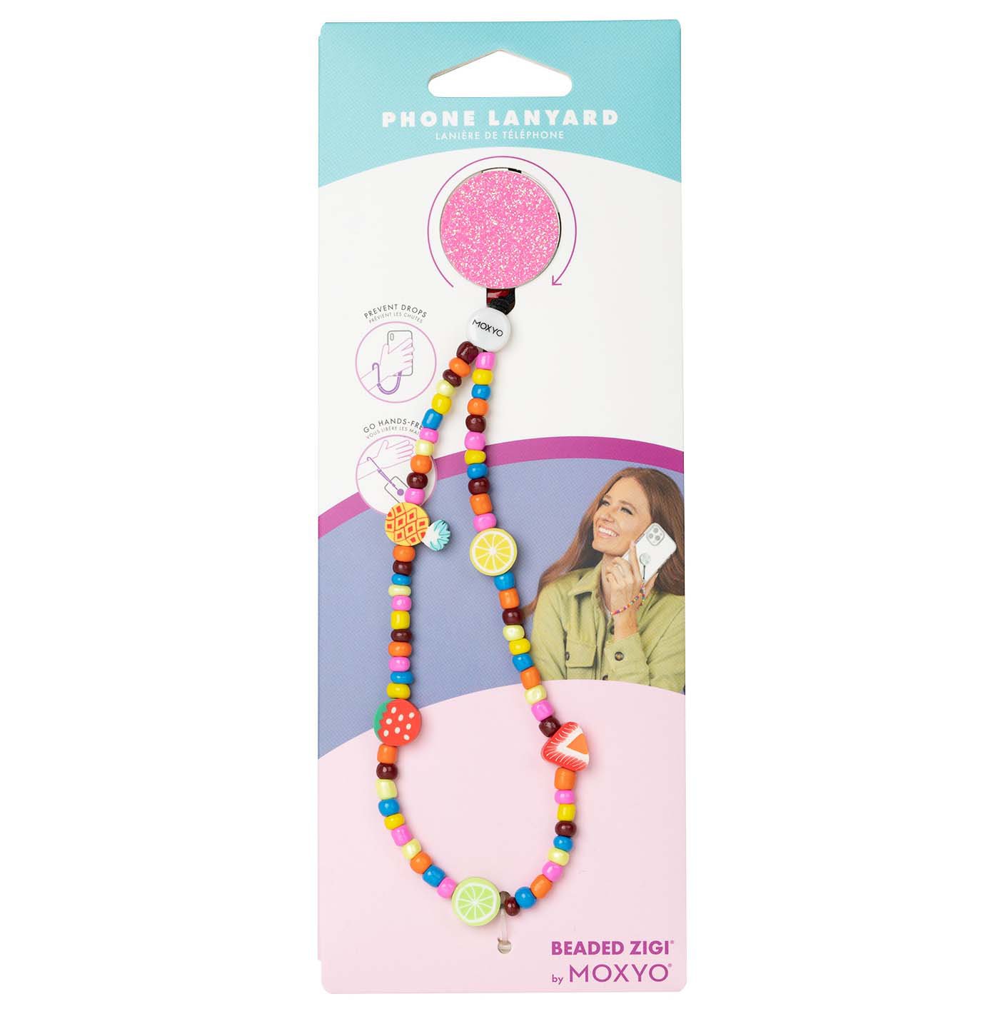 Moxyo Zigi Beaded Phone Lanyard - Pink - Shop Phone cases & stands at H-E-B