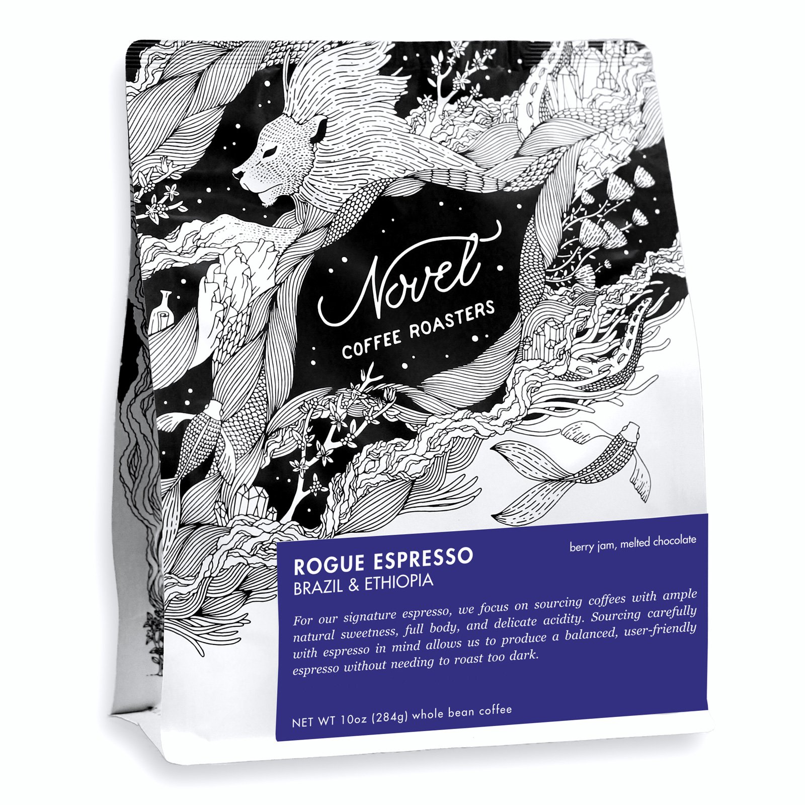 Novel Rogue Espresso Whole Bean Coffee | Brazil & Ethiopia