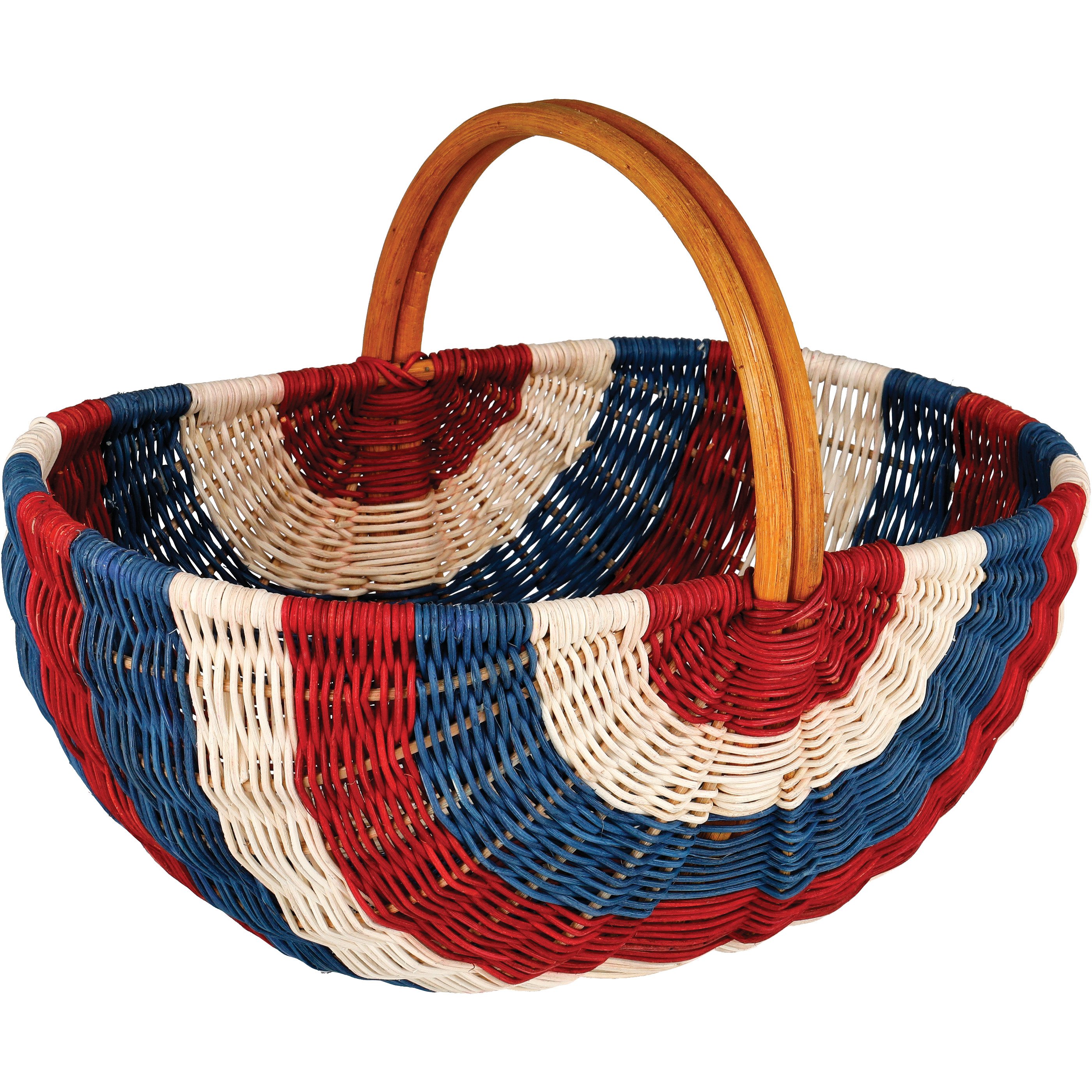 Destination Holiday Wicker Patriotic Storage Basket with Handle - Shop ...