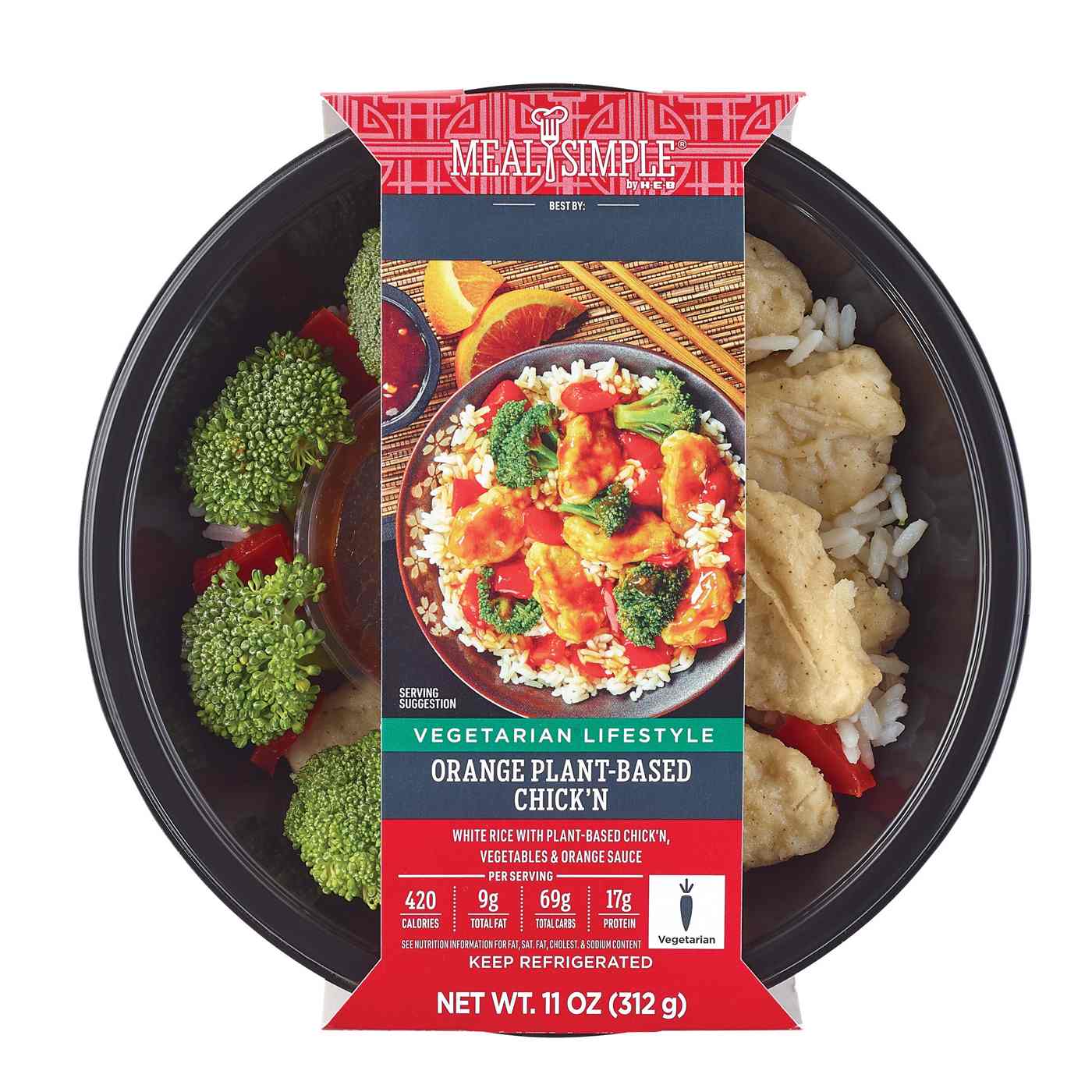 Meal Simple by H-E-B Plant-Based Orange Chick'n Bowl - Shop Entrees ...