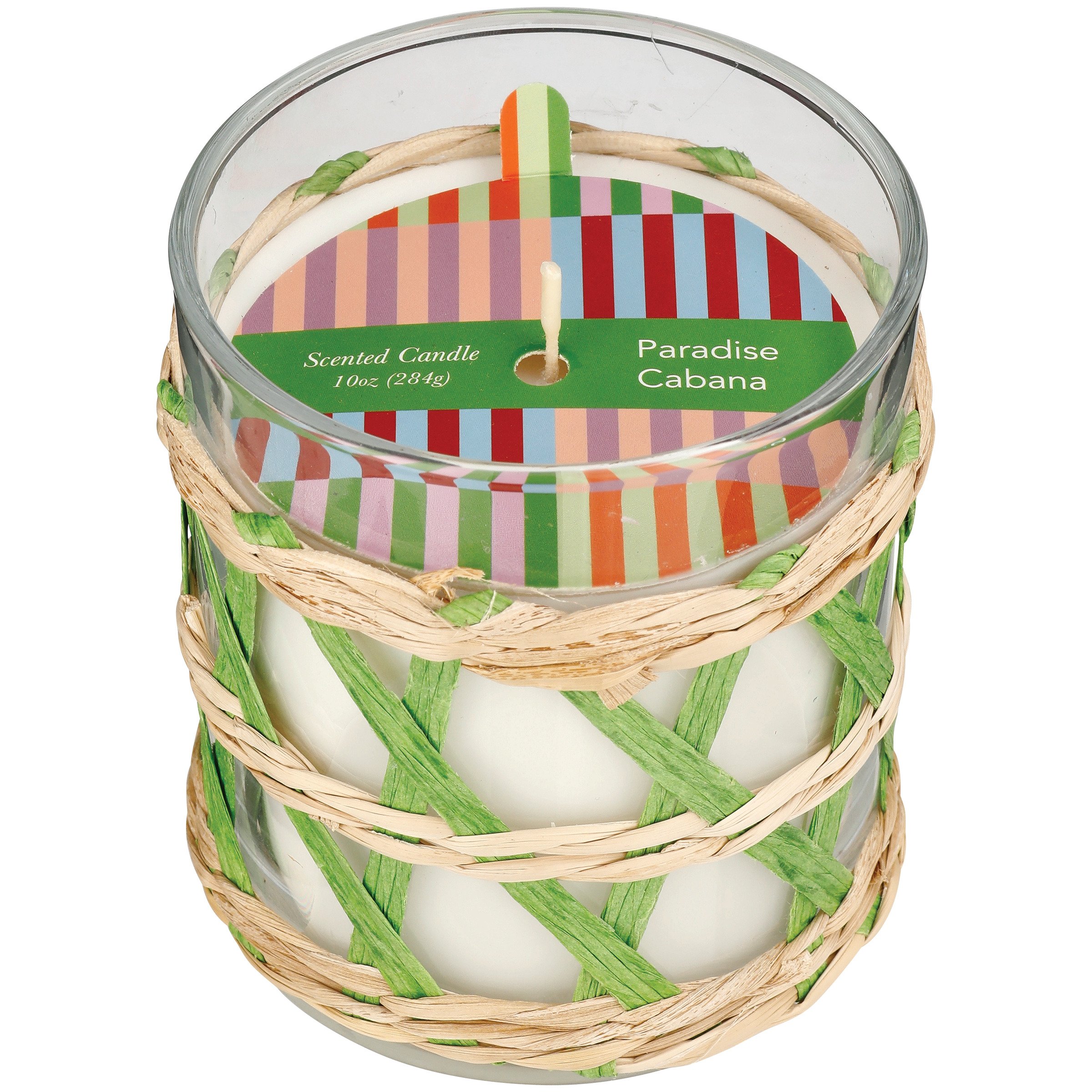 Destination Holiday Paradise Cabana Scent Rattan Covered Summer Glass ...