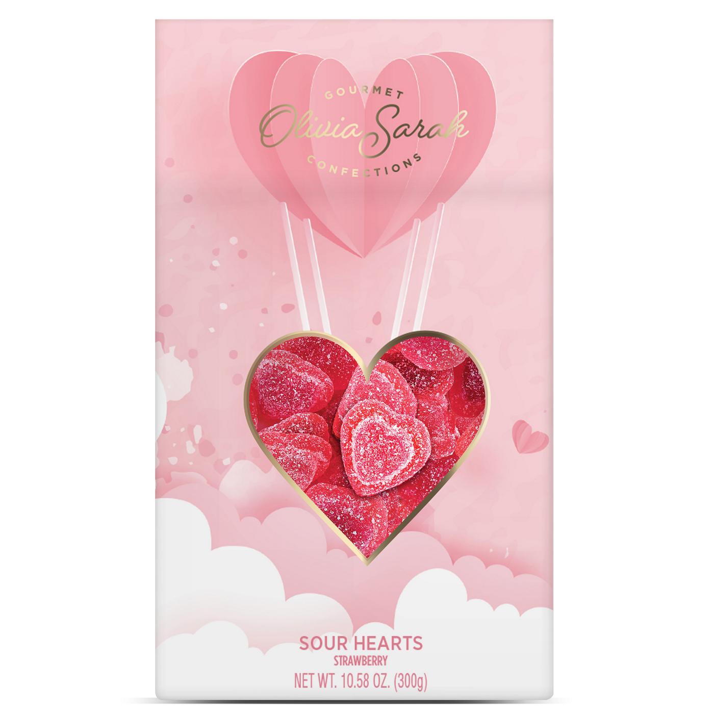 Olivia Sarah Strawberry Flavor Sour Hearts Gummy Valentine's Candy ...