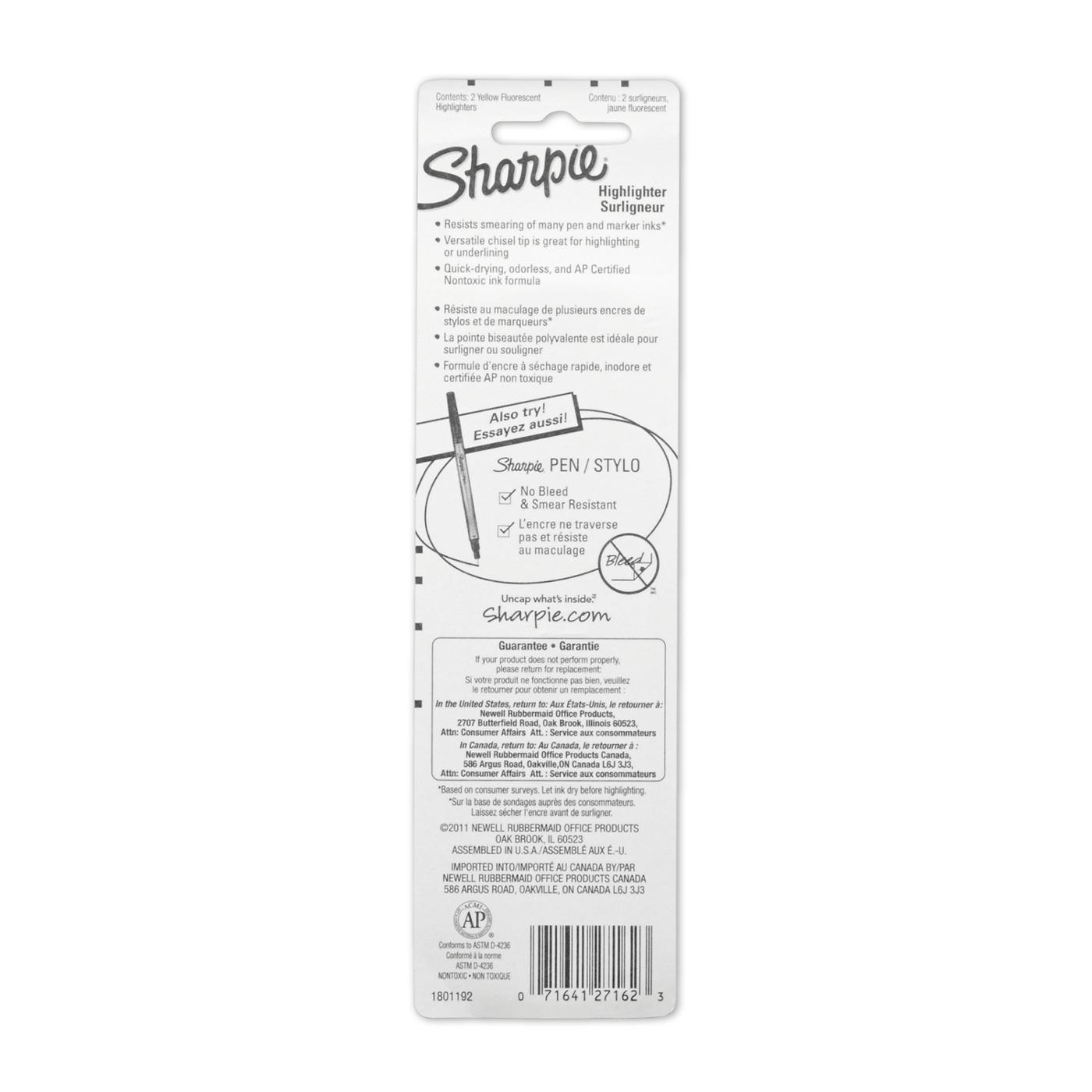 Sharpie Narrow Chisel Tip Pocket Highlighters - Yellow Ink - Shop ...