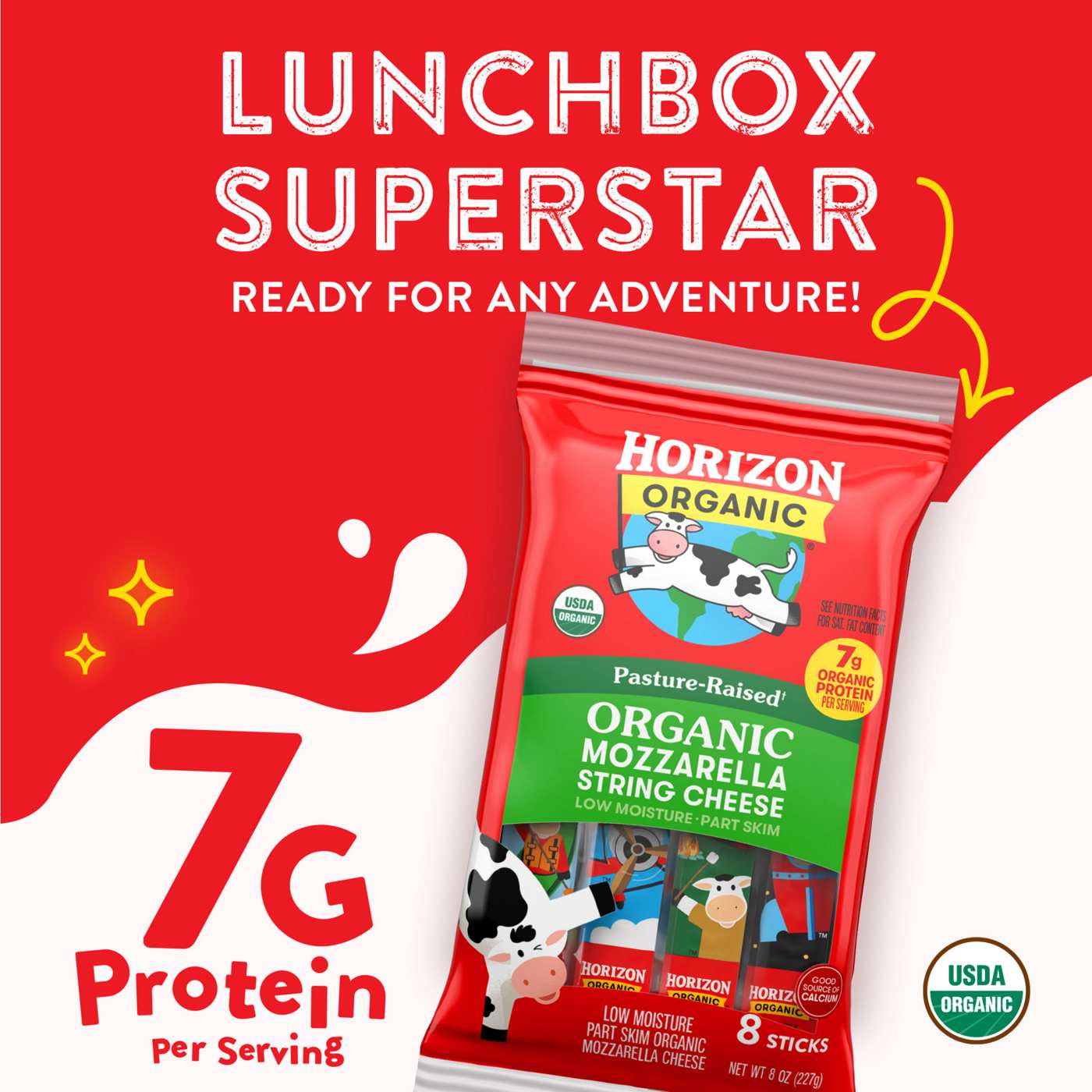 Horizon Organic Low Moisture Part-Skim Mozzarella String Cheese, 8 ct ...