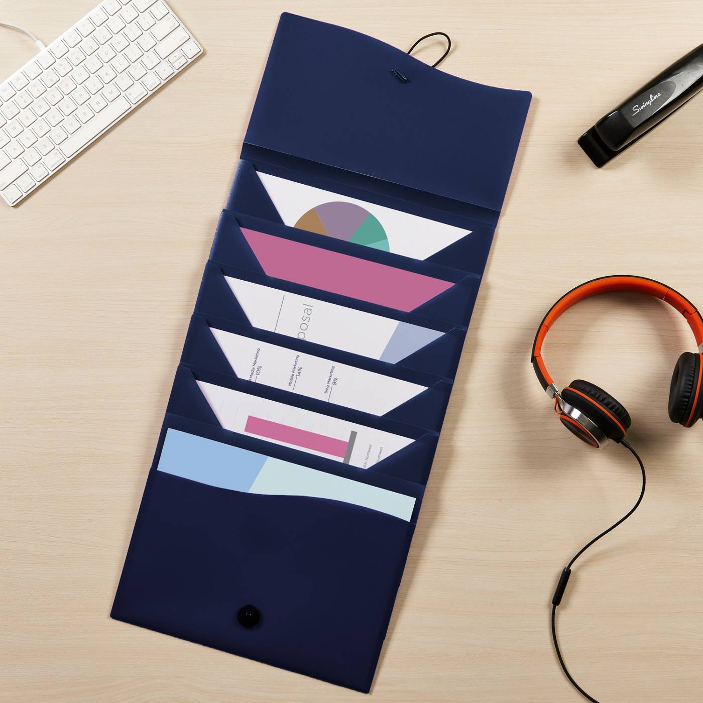 Avery Slide & View 6 Pocket Expanding File Folder - Navy - Shop Folders ...