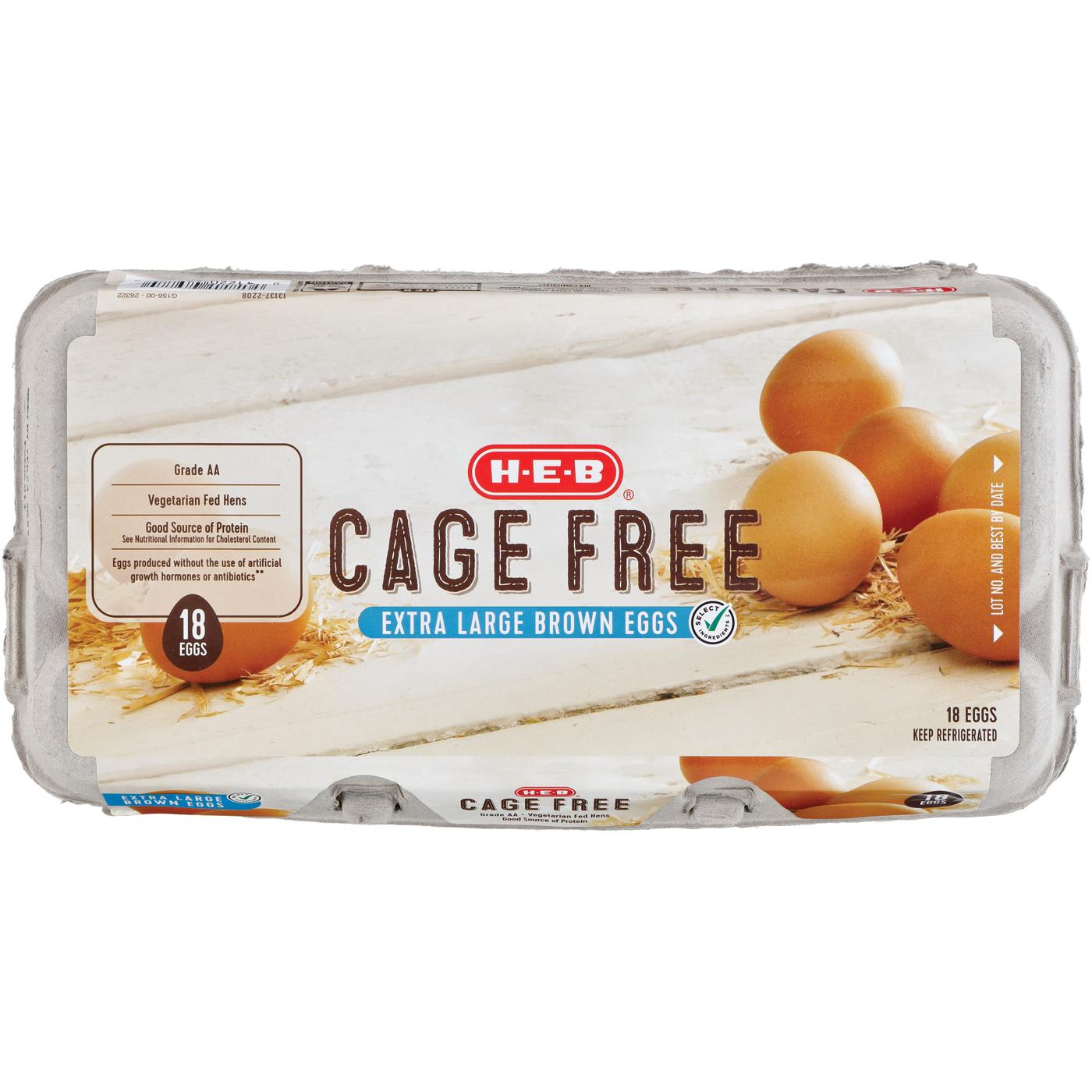 H-E-B Grade AA Cage Free Extra Large Brown Eggs - Shop Eggs & egg ...