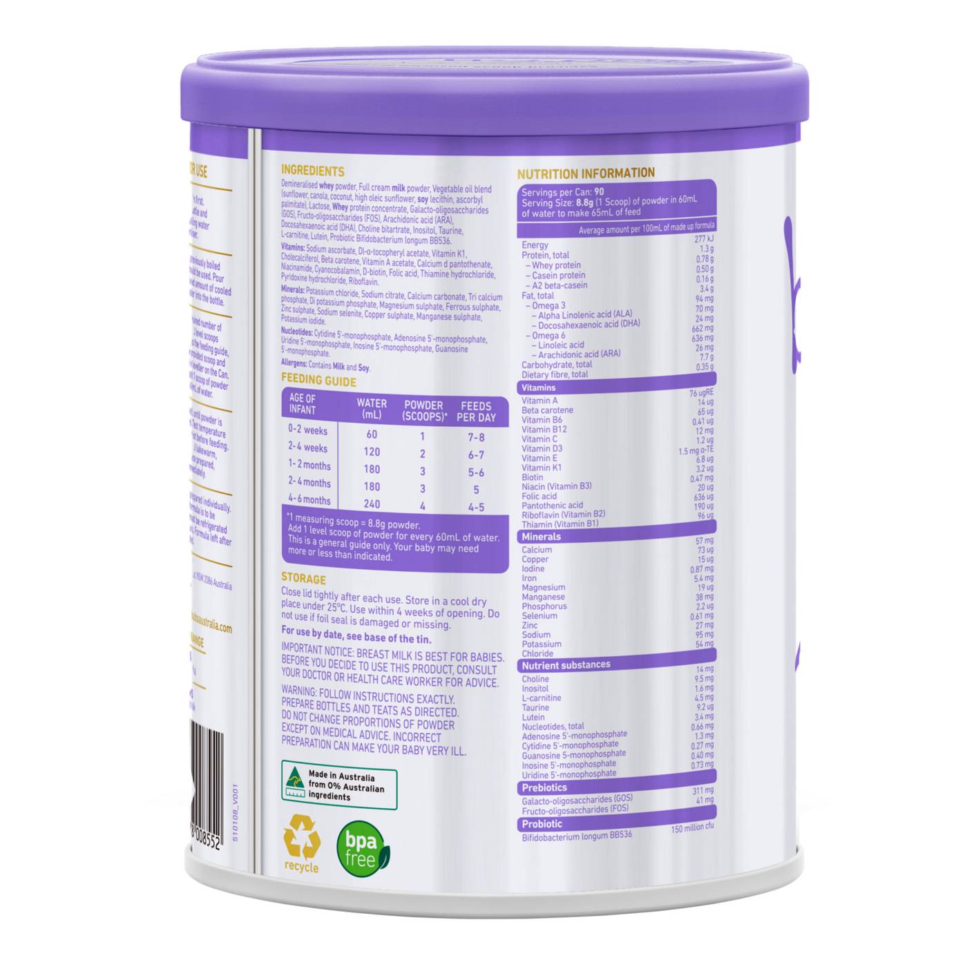 Bubs Supreme Infant Formula - Stage 1 - Shop Formula at H-E-B