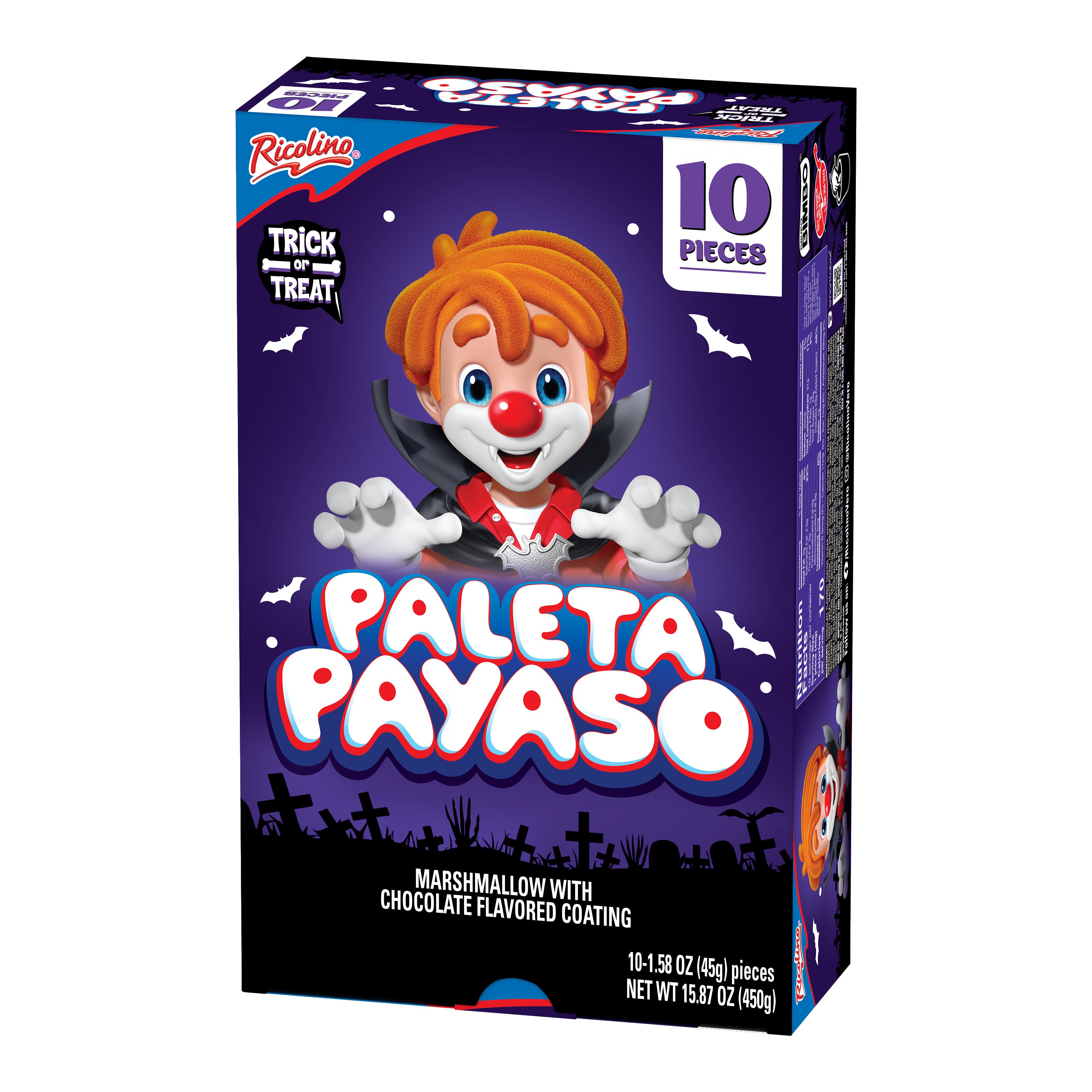 Ricolino Paleta Payaso Chocolate Marshmallow Halloween Pops - Shop ...