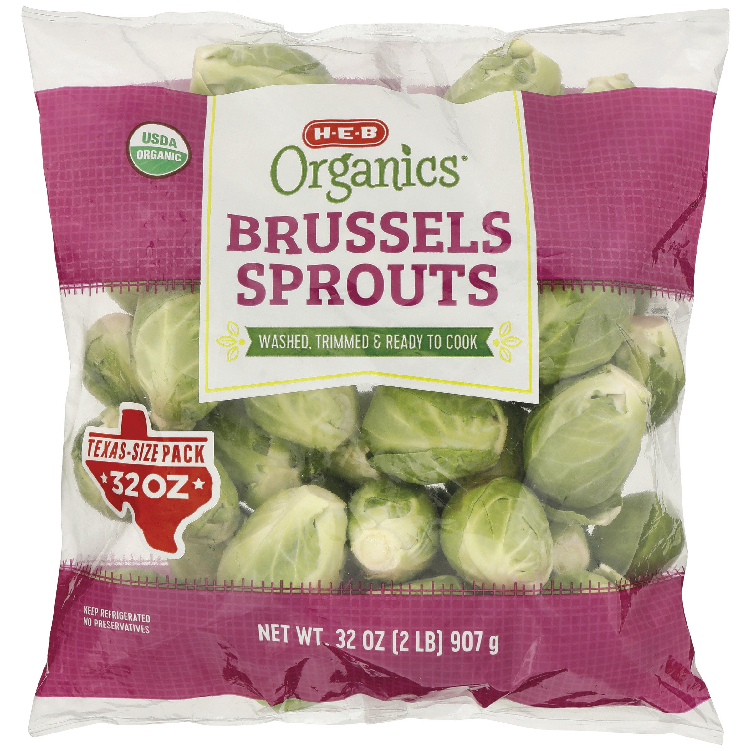 H-E-B Organics Fresh Brussels Sprouts - Texas-Size Pack - Shop Broccoli ...