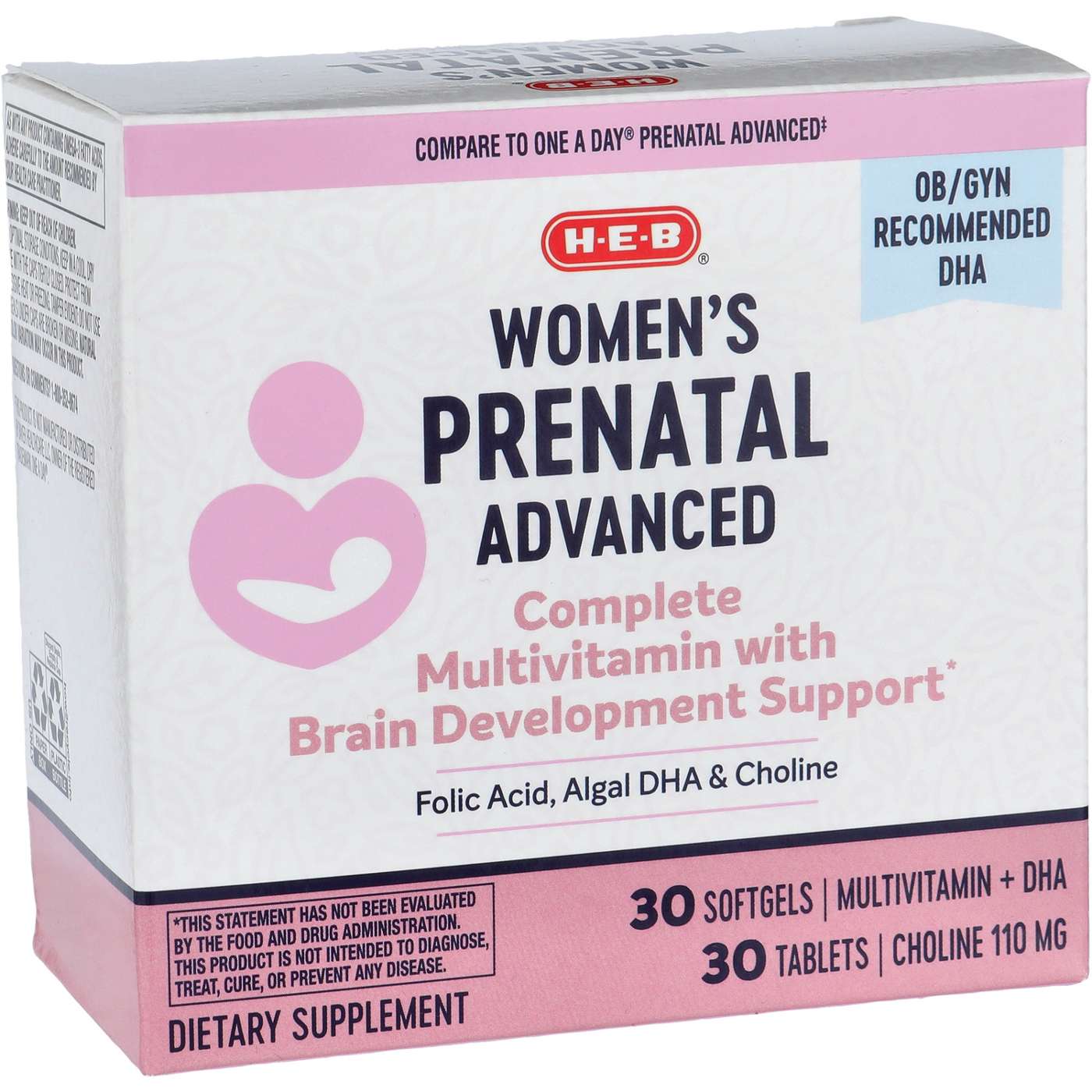 H-E-B Women's Prenatal 2-Step Combo Vitamin Pack - Shop Multivitamins ...