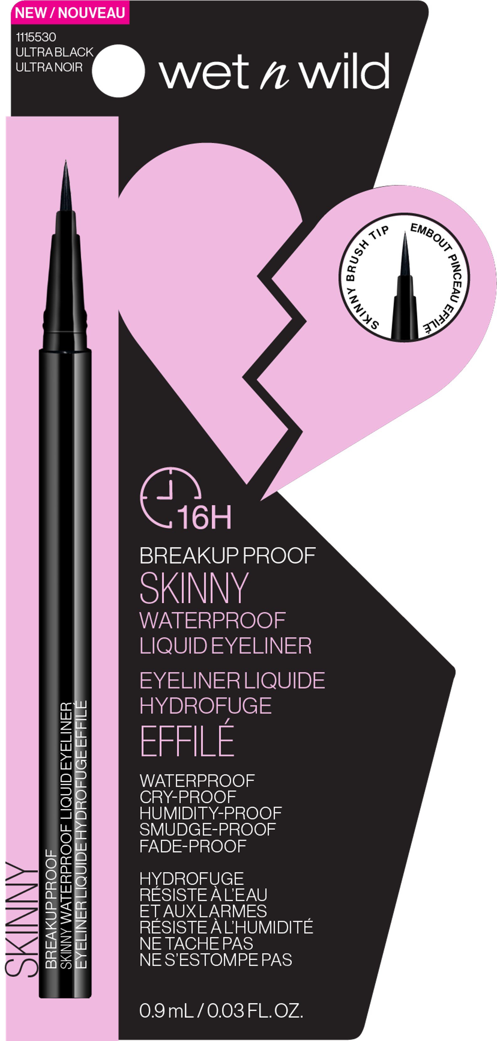 Wet n Wild Breakup Proof Skinny Waterproof Liquid Eyeliner - Black ...