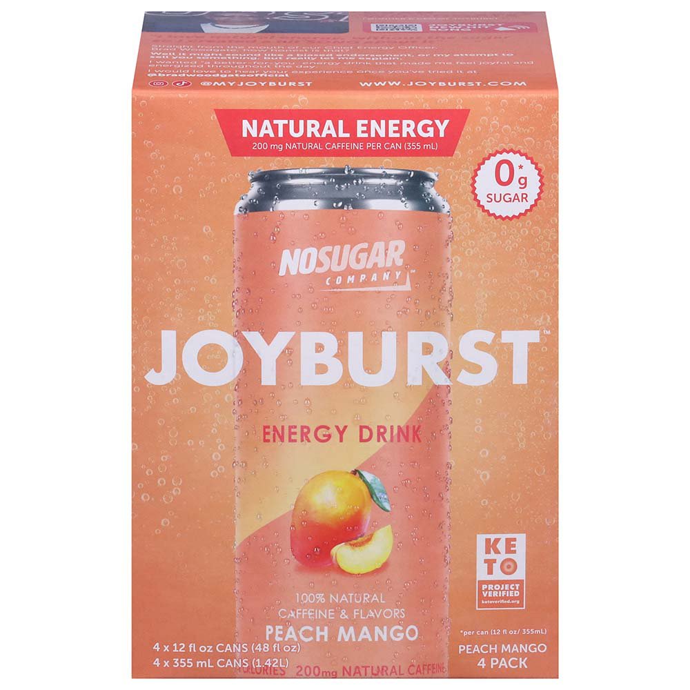 Joyburst No Sugar Energy Drink - Peach Mango - Shop Diet & fitness at H-E-B