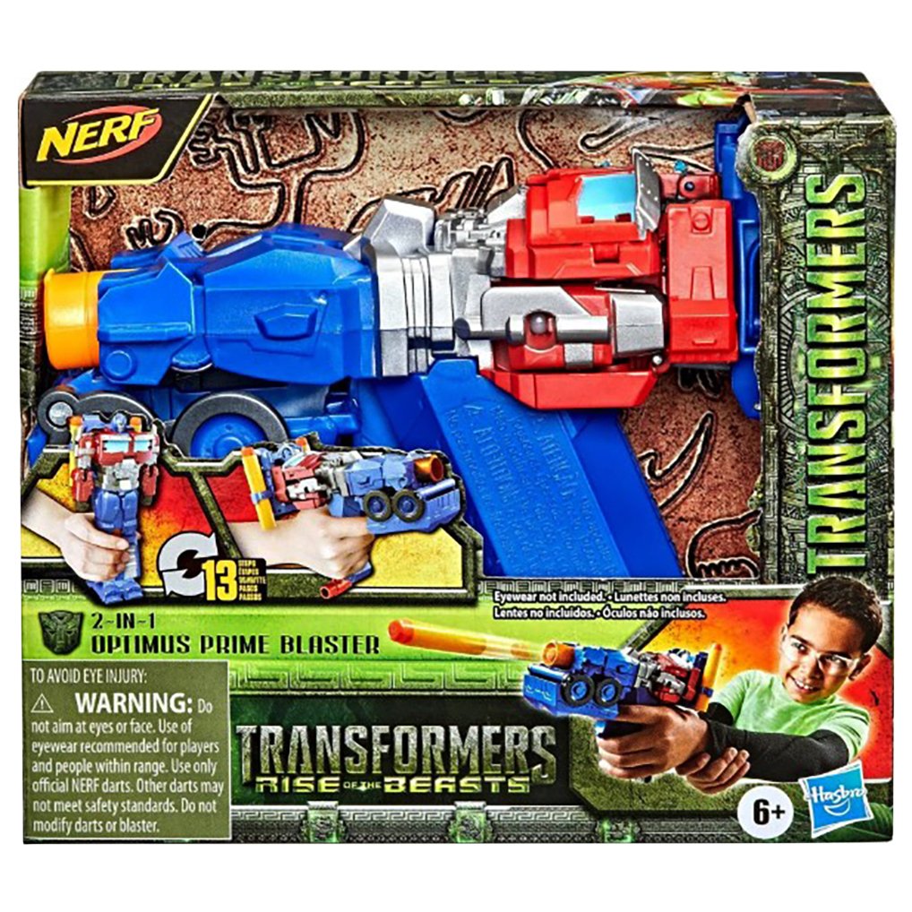 Nerf Transformers Rise of the Beasts 2-in-1 Optimus Prime Dart Blaster ...