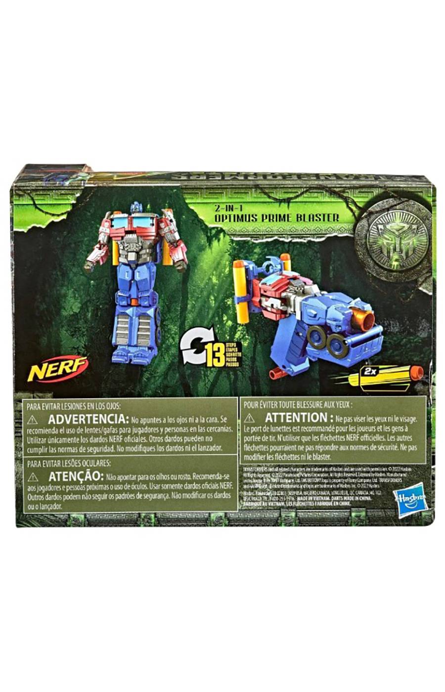 Nerf Transformers Rise of the Beasts 2-in-1 Optimus Prime Dart Blaster ...