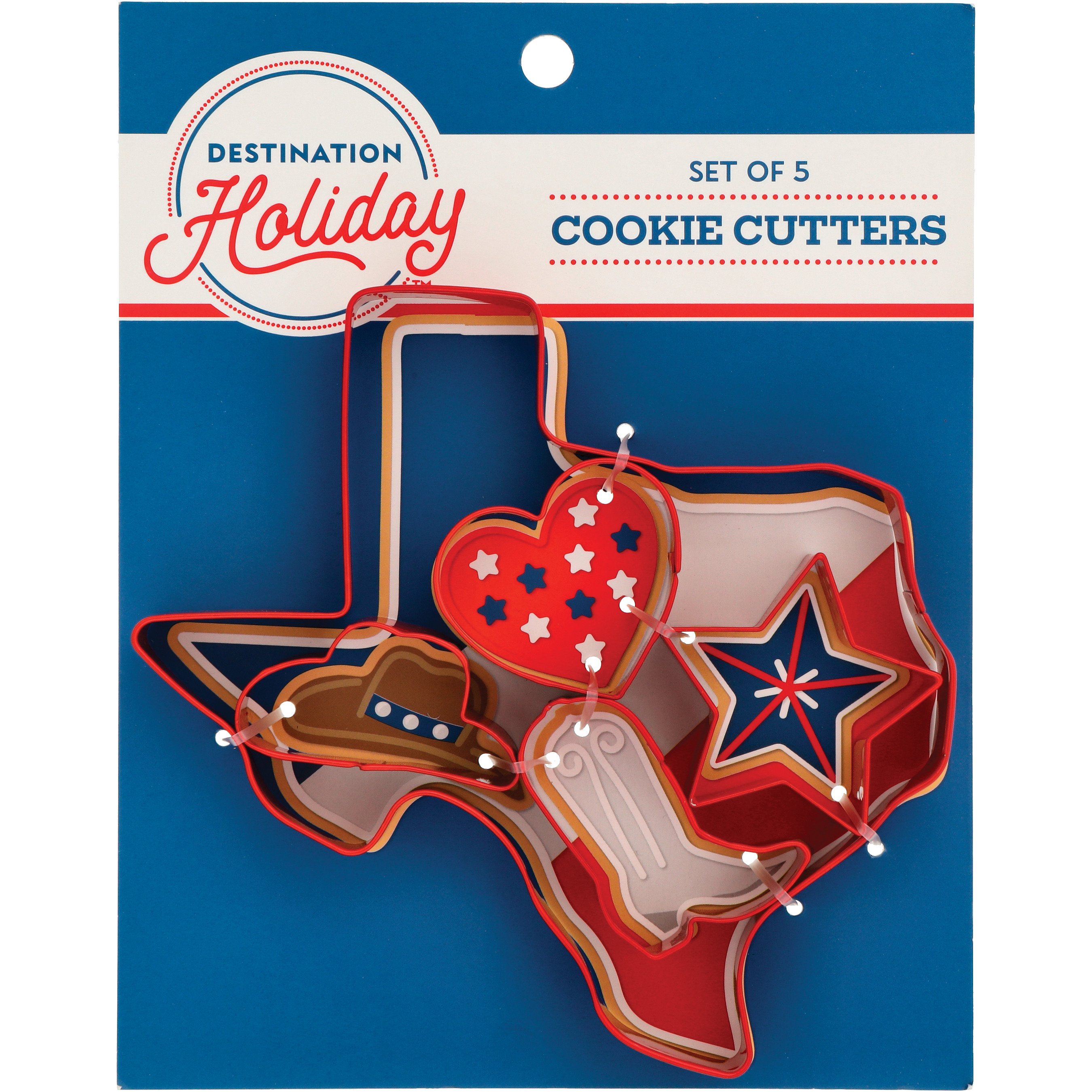 Destination Holiday Texas Collection Patriotic Metal Cookie Cutters ...
