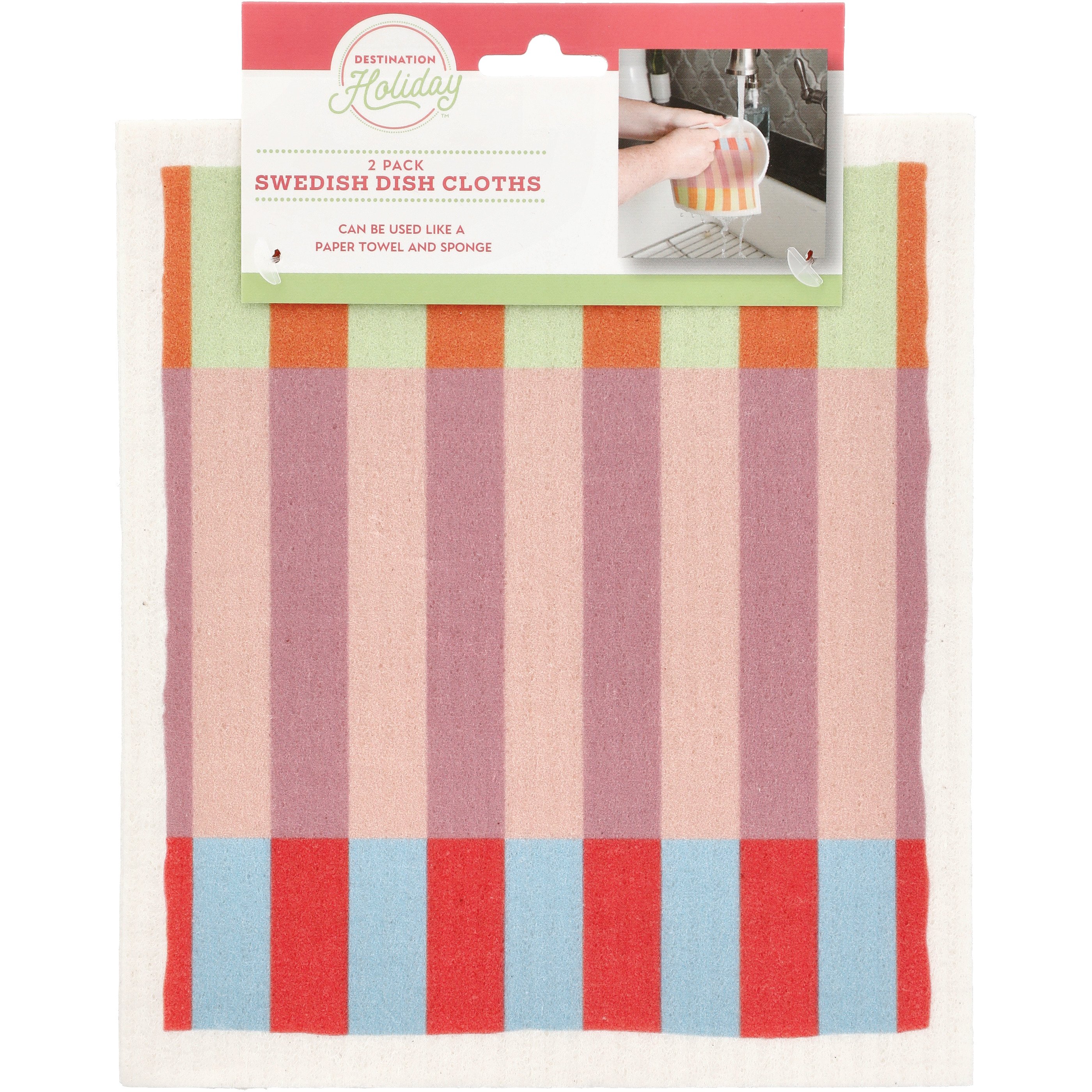 Destination Holiday Cabana Stripes Summer Swedish Dish Cloths - Shop ...