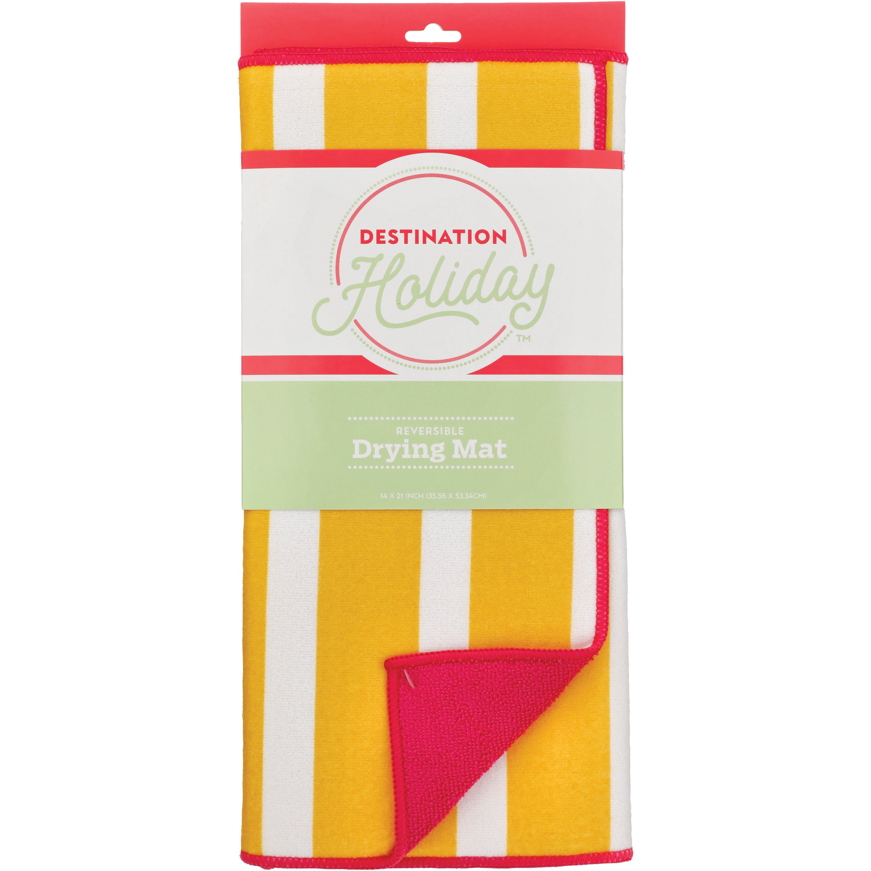 Destination Holiday Cabana Stripes Reversible Summer Drying Mat ...