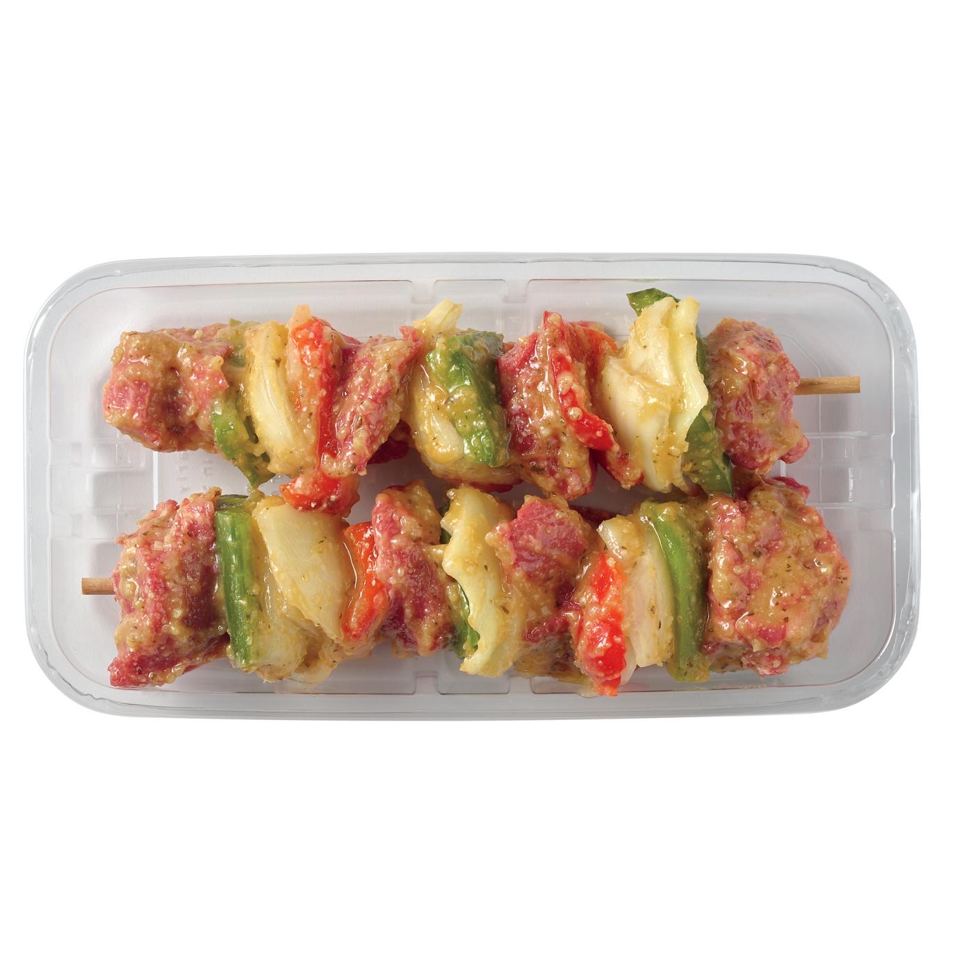 H-E-B Meat Market Marinated Beef Sirloin Kabobs - Garlic Parmesan ...