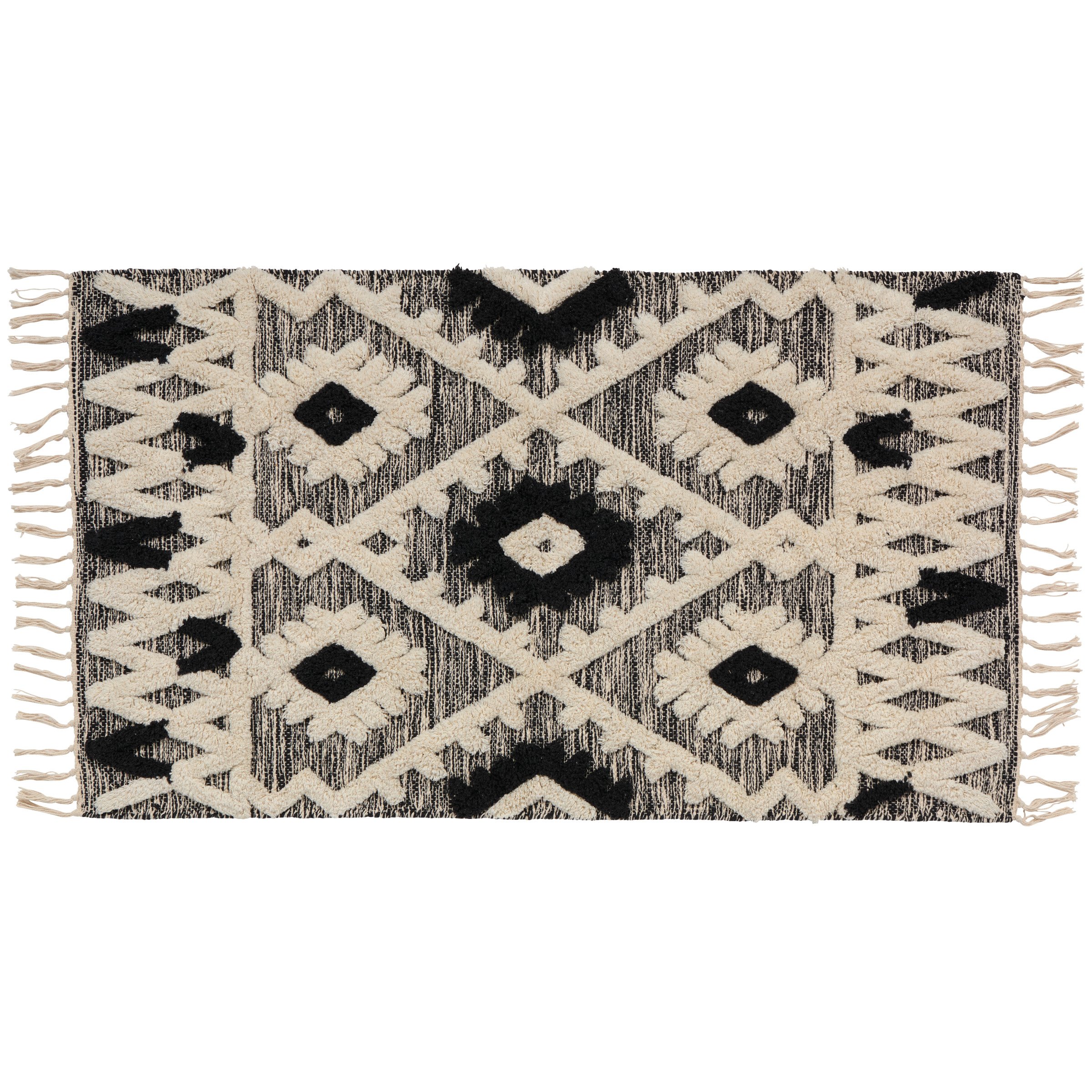 Haven + Key Diamond Pattern Scatter Rug - Black & White - Shop Rugs ...