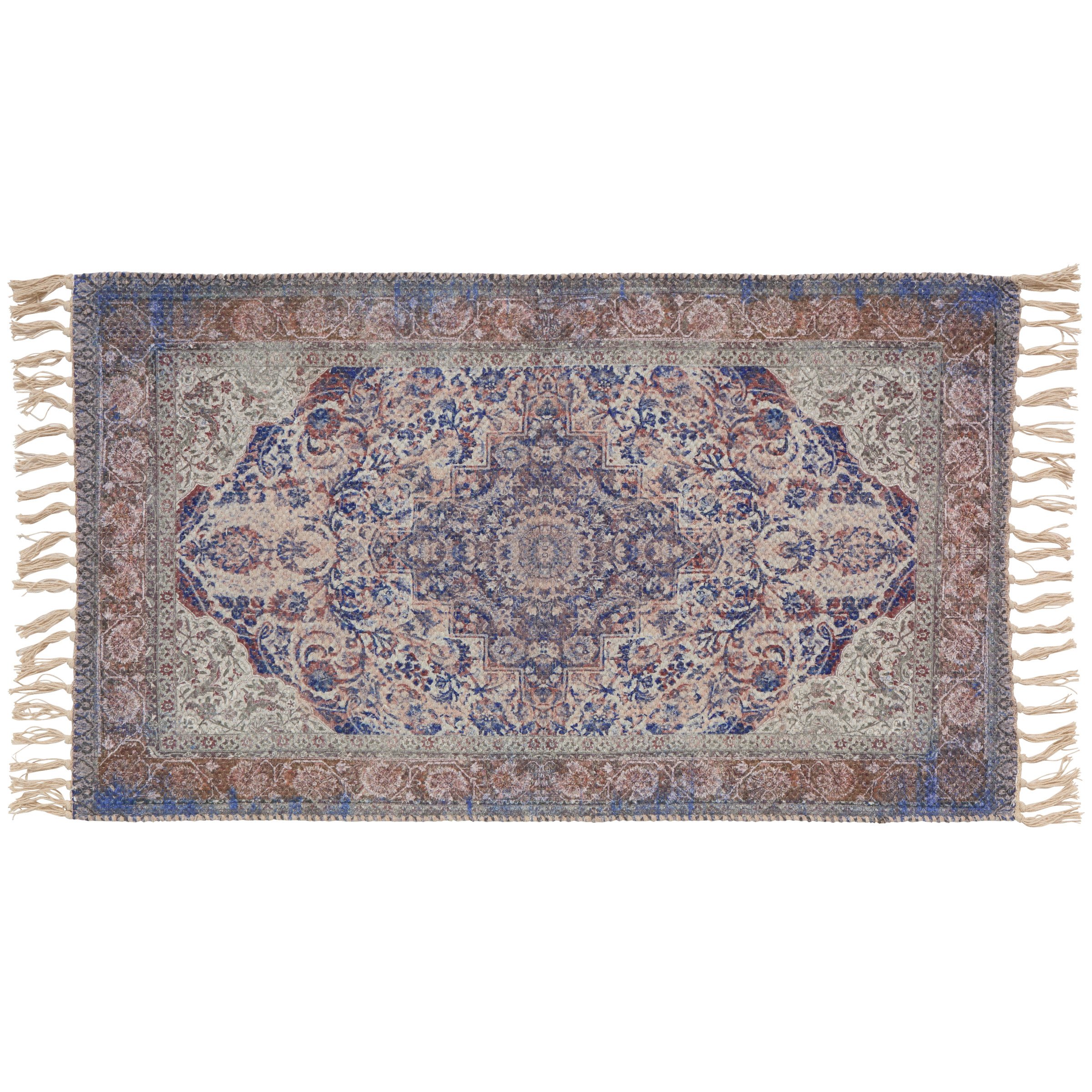 Haven + Key Medallion Scatter Rug - Blue & Taupe - Shop Rugs & mats at ...