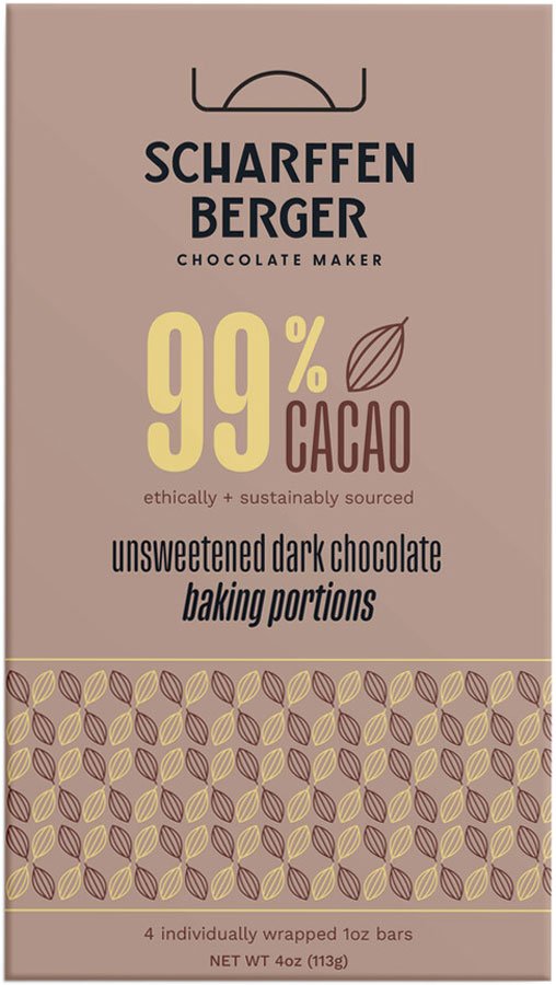 Scharffen Berger 99% Cacao Unsweetened Dark Chocolate Baking Portions ...