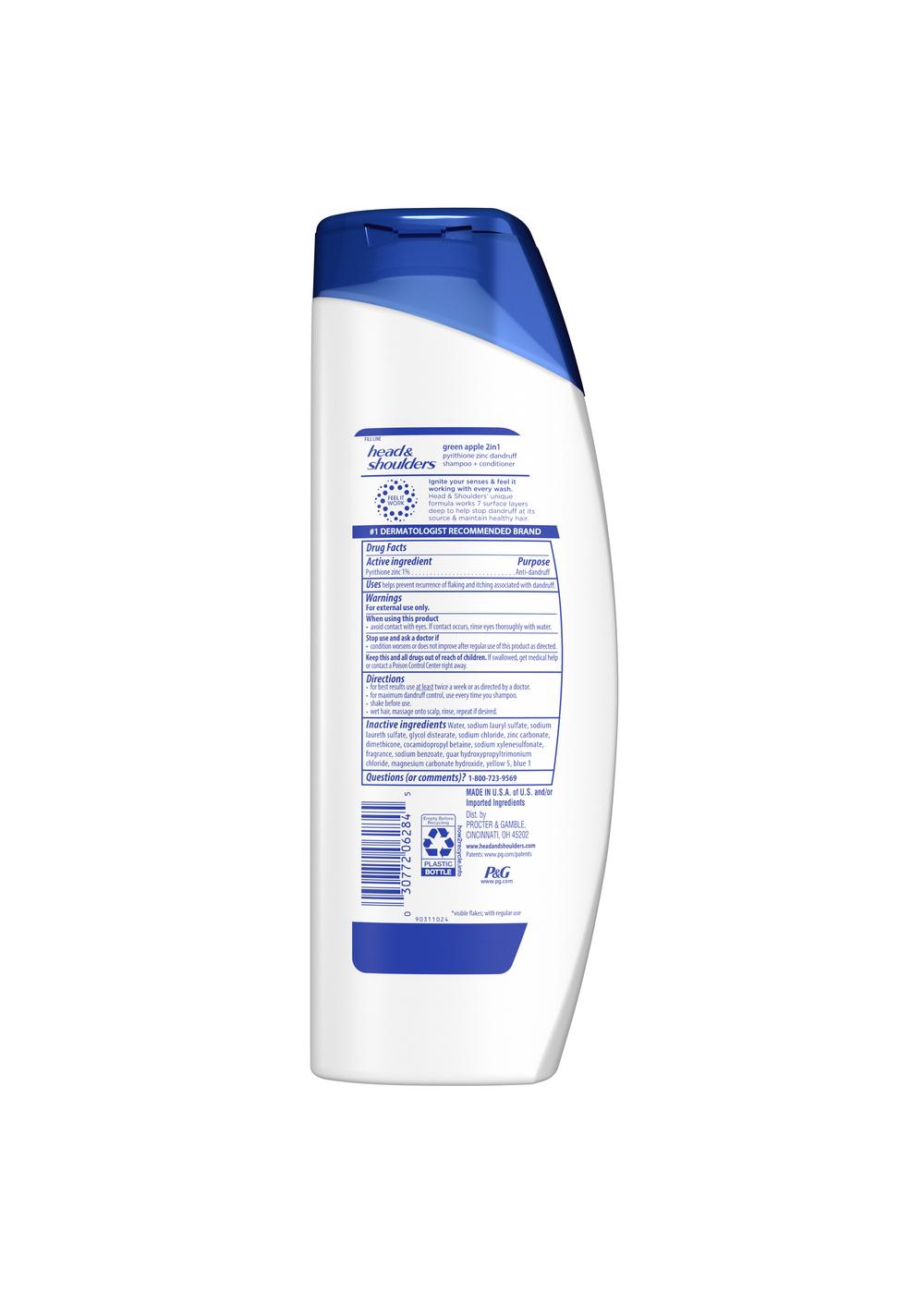 Head & Shoulders 2 in 1 Dandruff Shampoo + Conditioner - Green Apple ...