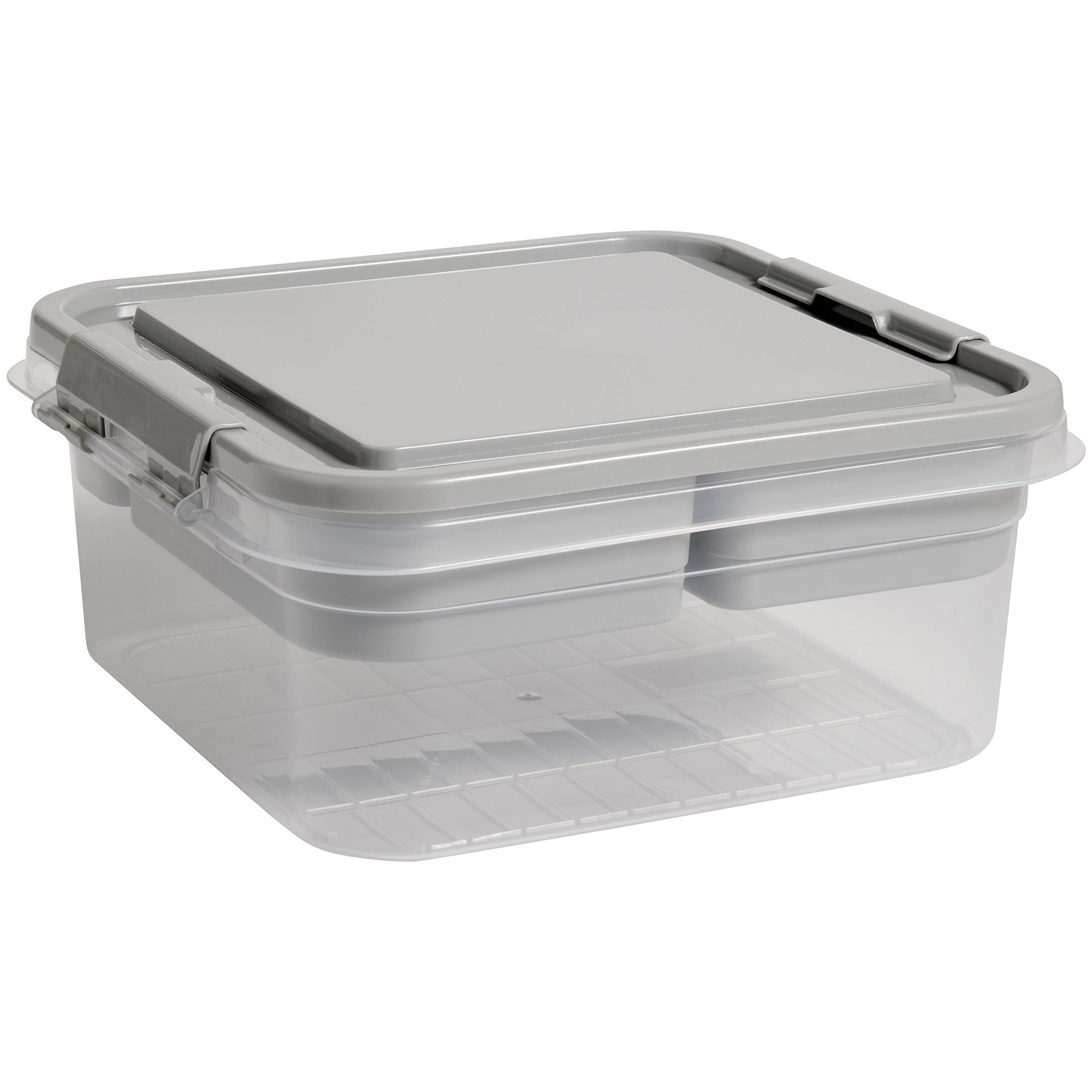 our goods 2 Tier Storage Container with Lid - Gray - Shop Storage bins ...
