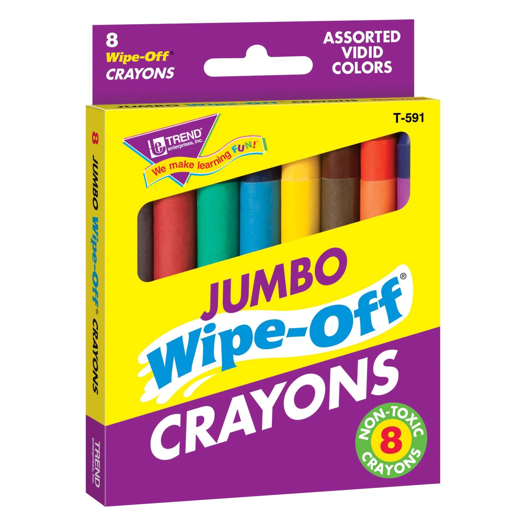 Trend Enterprises Jumbo Wipe-Off Crayons - Assorted Colors - Shop ...