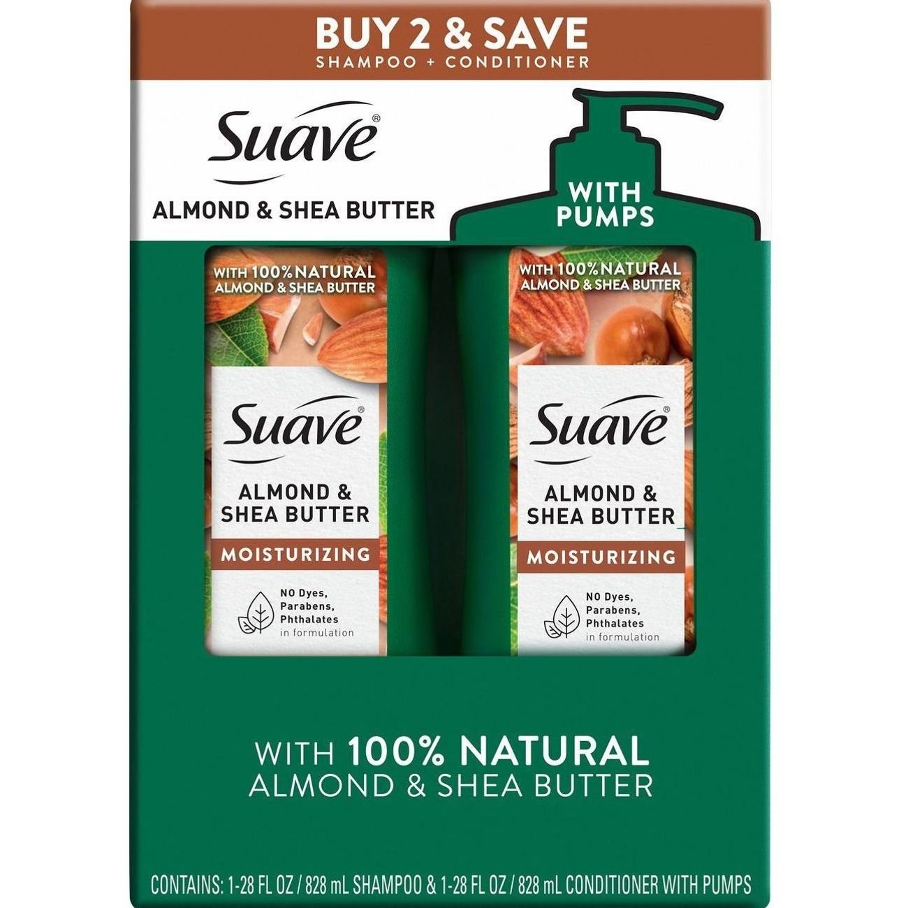 Suave Almond & Shea Butter Moisturizing Shampoo & Conditioner 2 pk ...