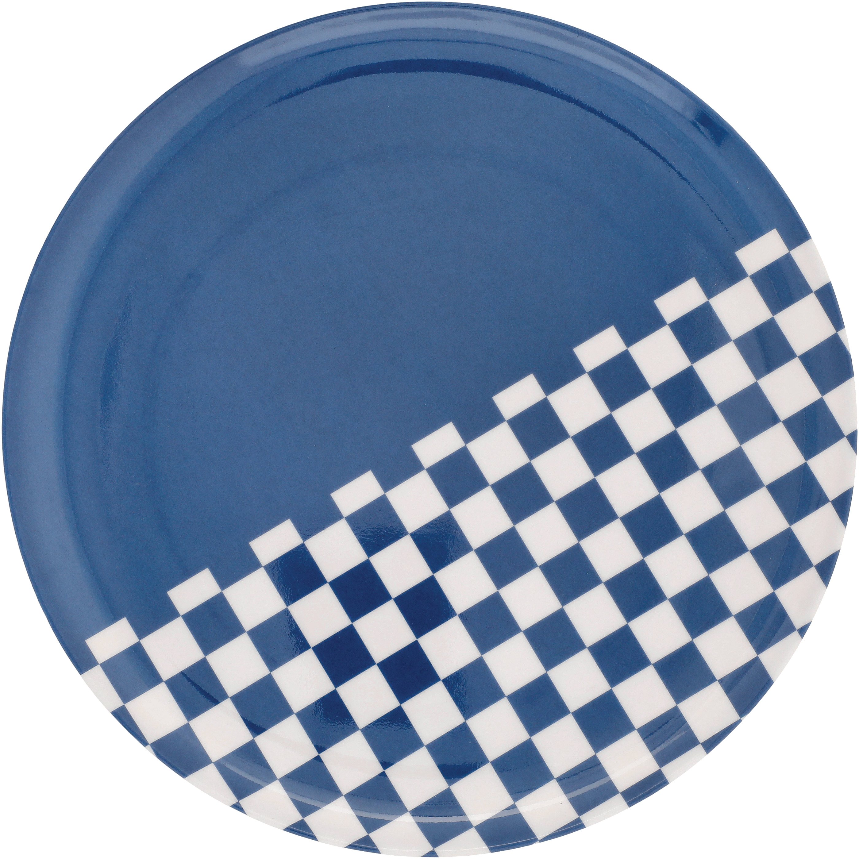 Destination Holiday Half Checkered Melamine Dinner Plate - Blue - Shop ...