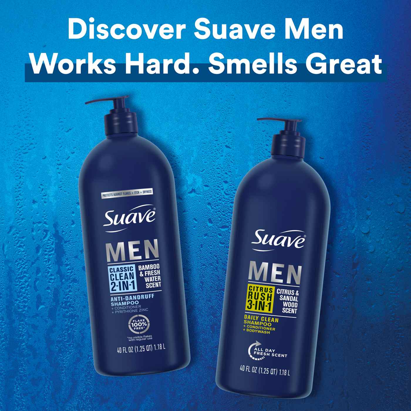Suave Men Classic Clean Anti-Dandruff 2-in-1 Shampoo and Conditioner ...