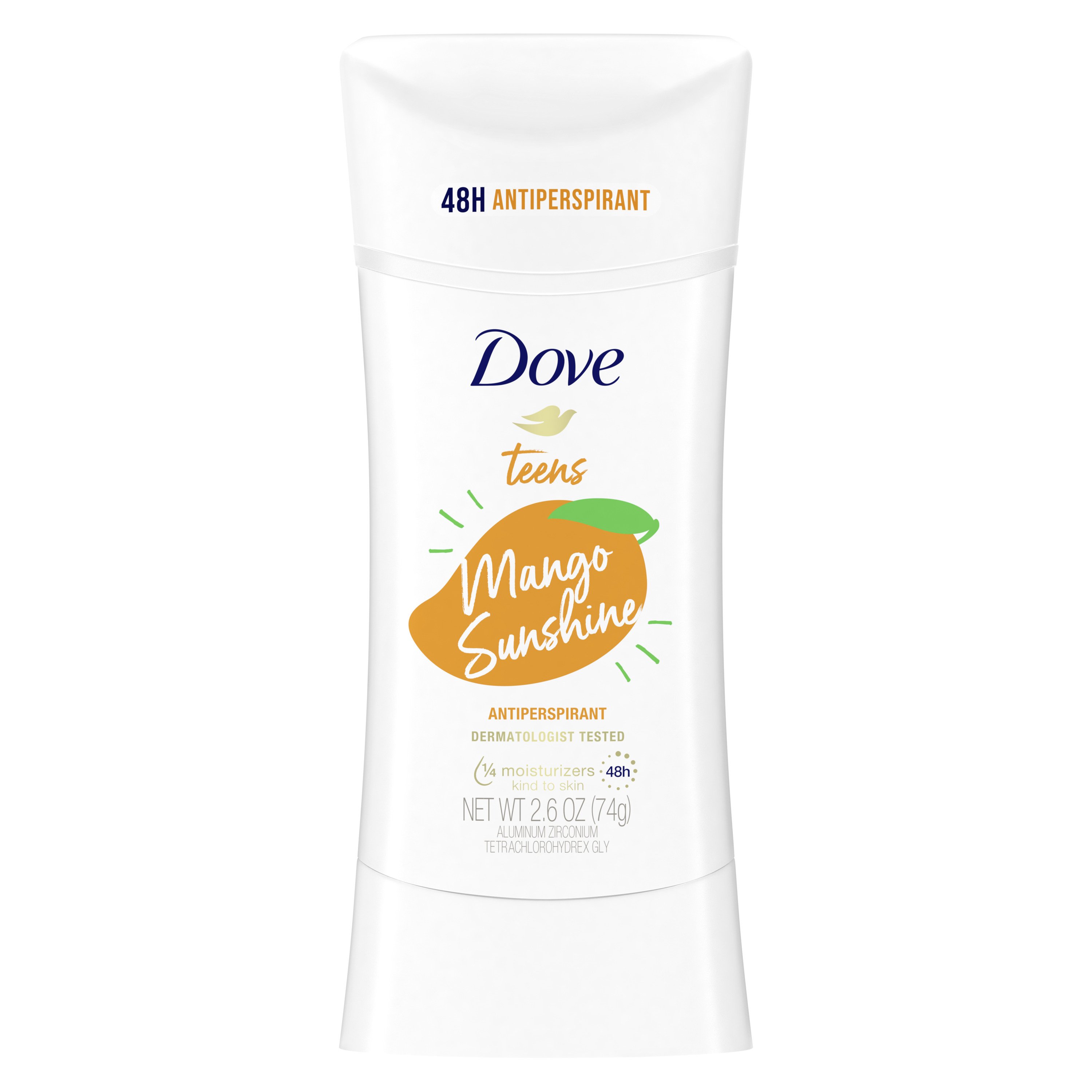 Dove Teens Antiperspirant Deodorant Stick Mango Sunshine - Shop ...