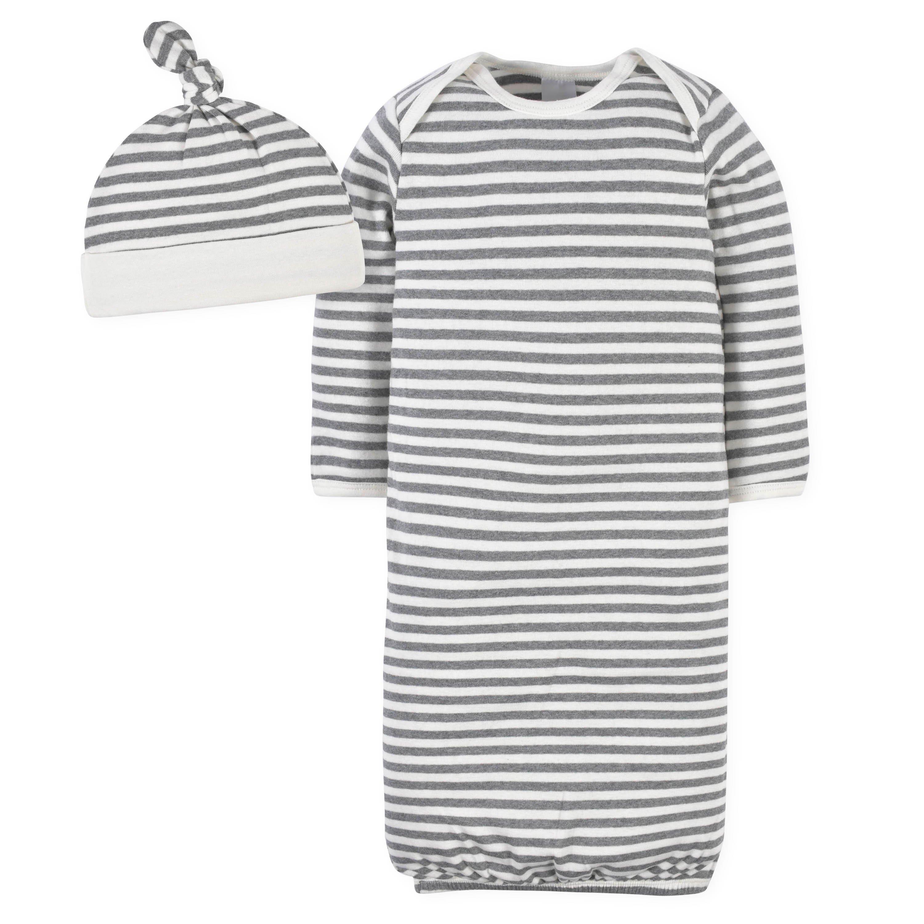 Gerber Baby Neutral Stripe Gown & Cap Set, 2 pc - Shop Outfits at H-E-B