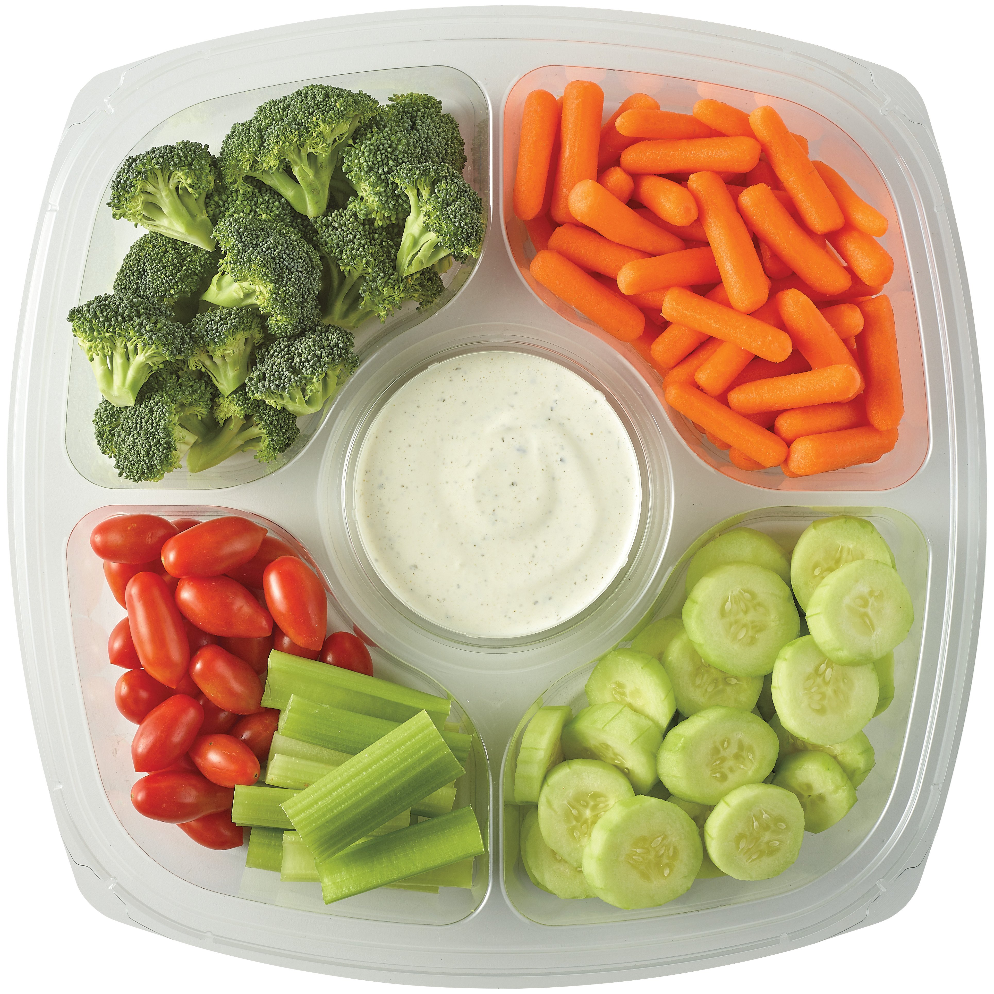 H-E-B Large Fresh Veggie Party Tray - Ranch Dip - Shop Mixed vegetables ...