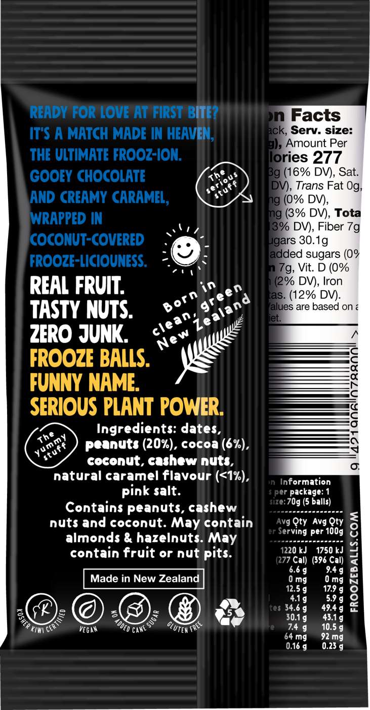 Frooze Balls Caramel Chocolate Peanut Butter Vegan Energy Balls - Shop ...