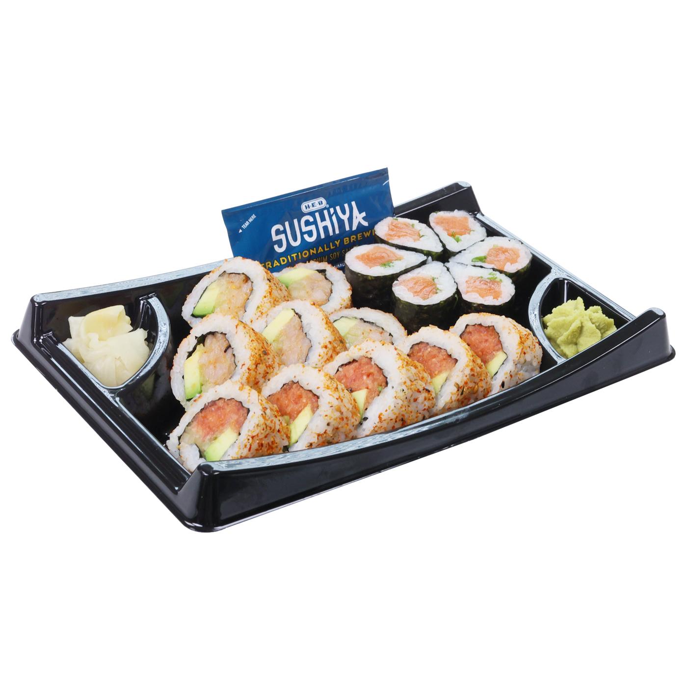 H-E-B Sushiya Spicy Yellowtail & Tuna Sushi Combo Pack - Shop Sushi at ...