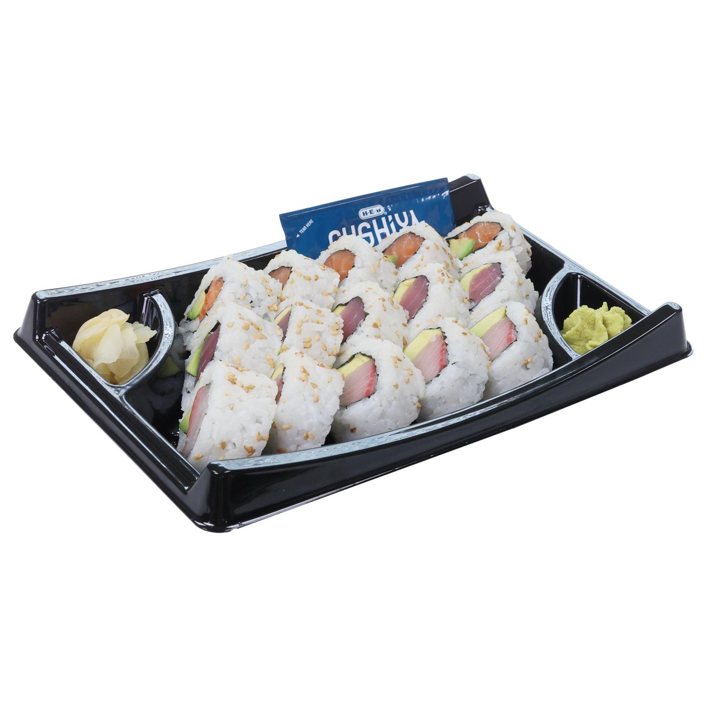H-E-B Sushiya Ocean Trio Sushi Roll Combo Pack - Shop Sushi at H-E-B