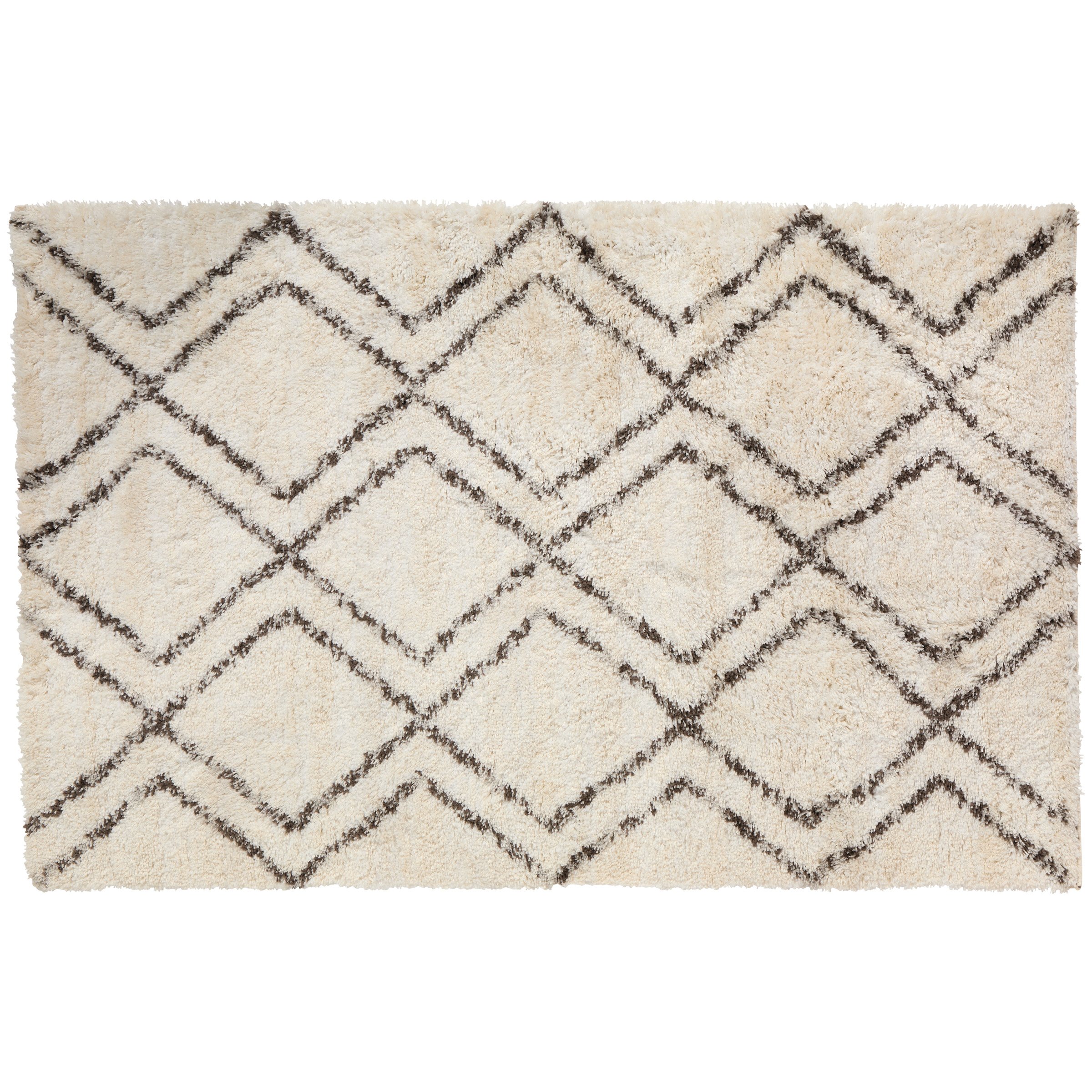 Haven + Key Diamond Bliss White Shag Floor Rug - Shop Rugs & mats at H-E-B