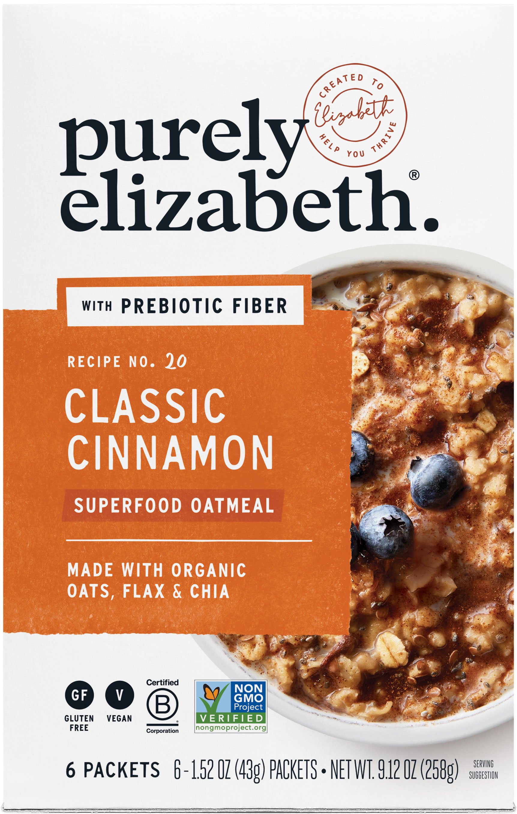Purely Elizabeth Classic Cinnamon Superfood Oatmeal - Shop Oatmeal ...