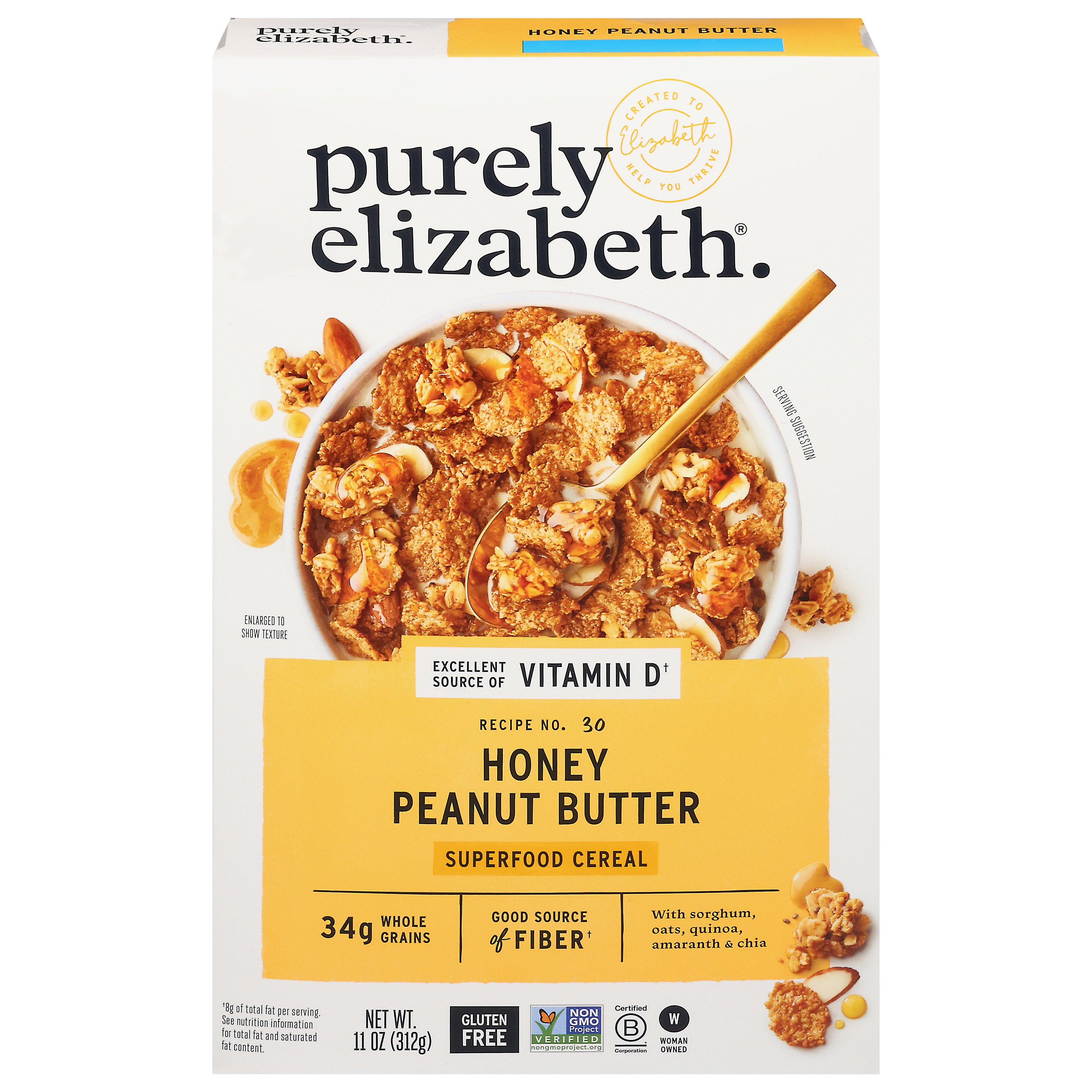 Purely Elizabeth Honey Peanut Butter Superfood Cereal, 11 oz | Central ...